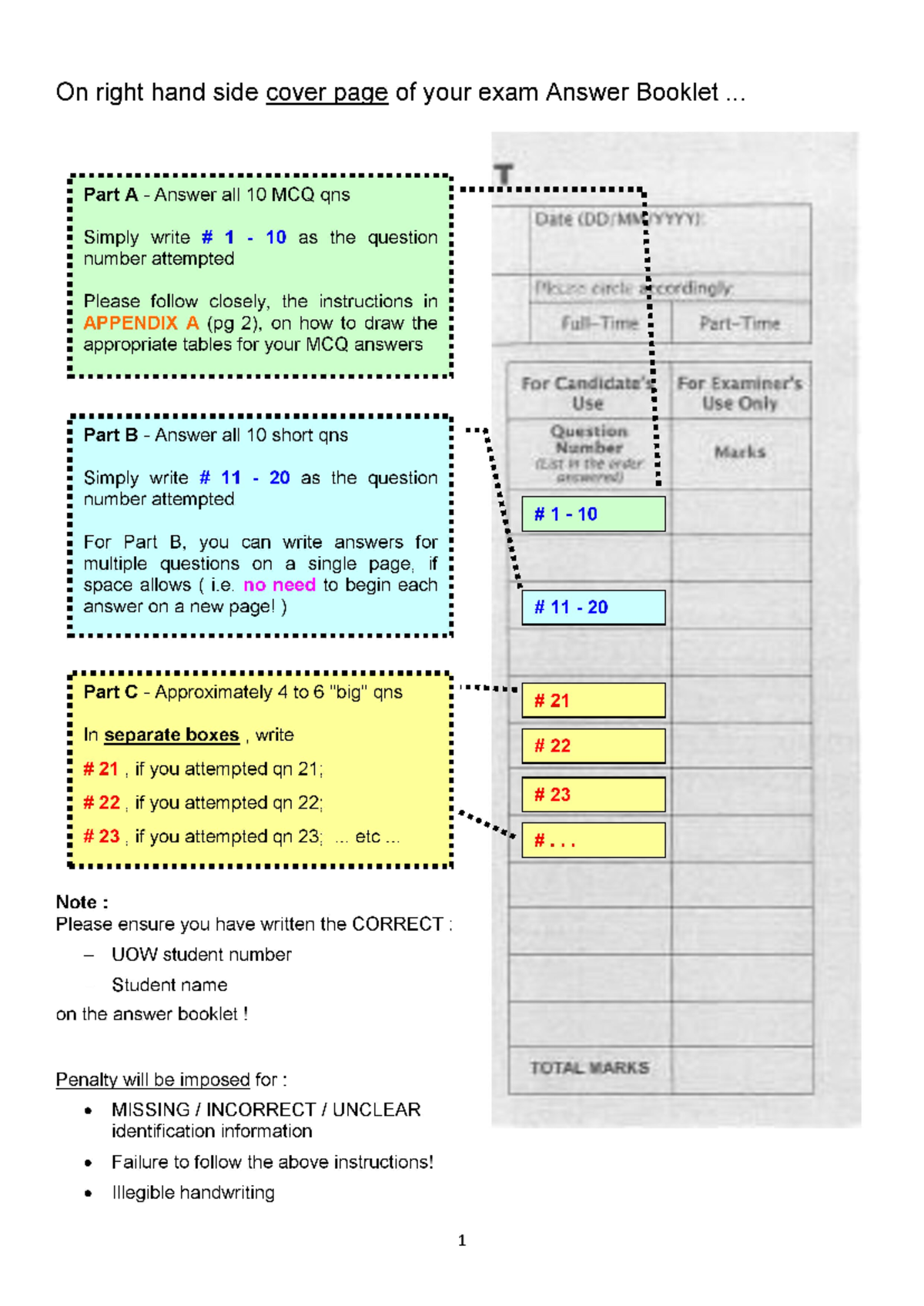 How To Fill Ans Booklet Cover Page v1 - ISIT204 - Studocu