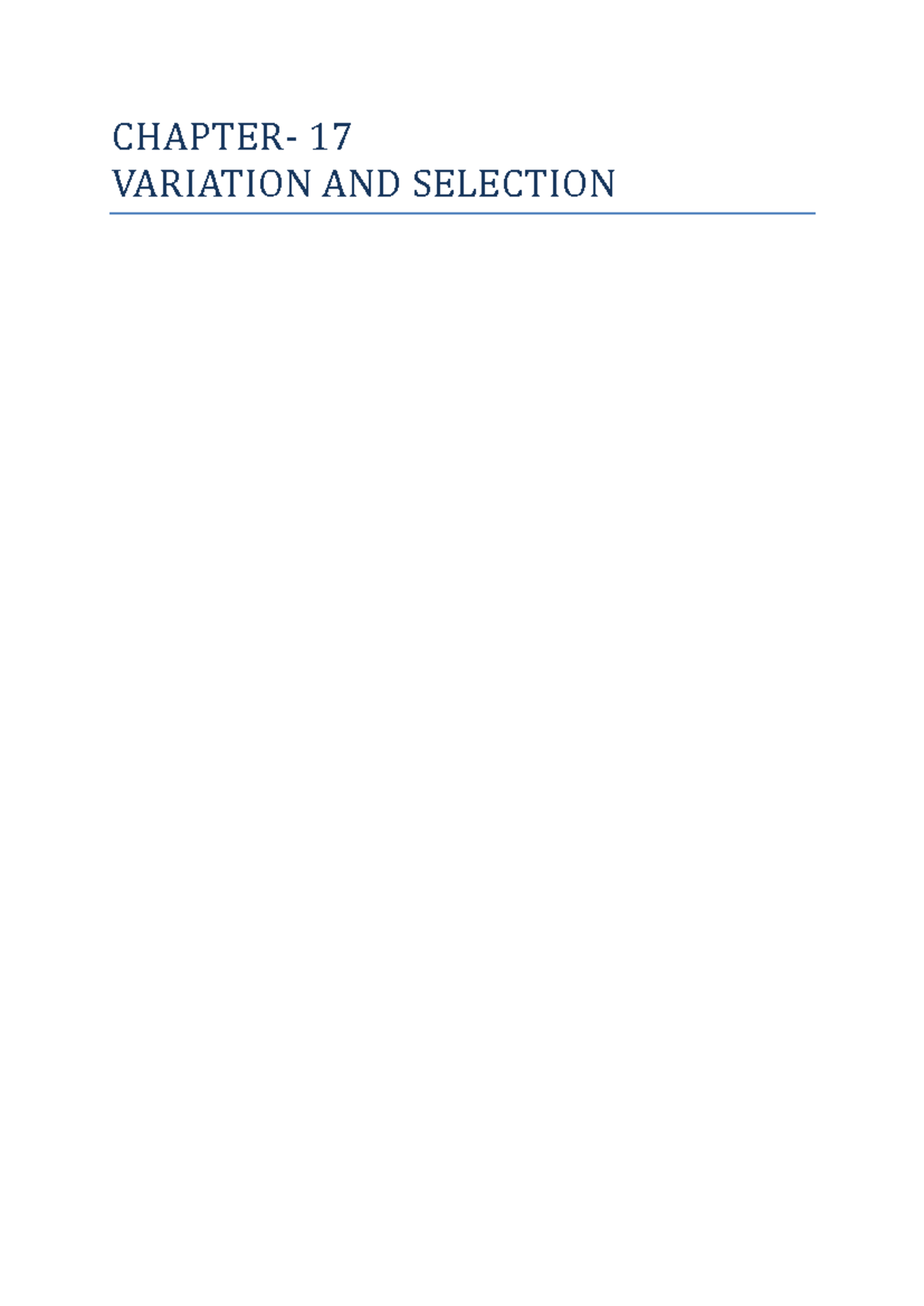 Chapter 18 variation - CHAPTER- 17 VARIATION AND SELECTION 5 (a) Fig. 5 ...