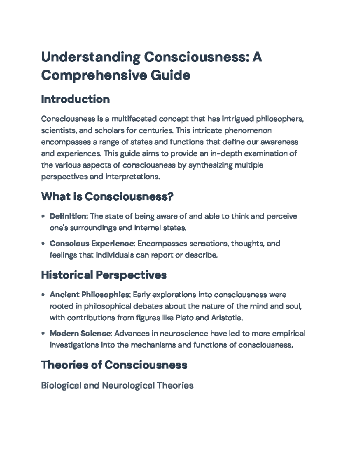 Understanding Consciousness: A Comprehensive Guide to Theories and ...