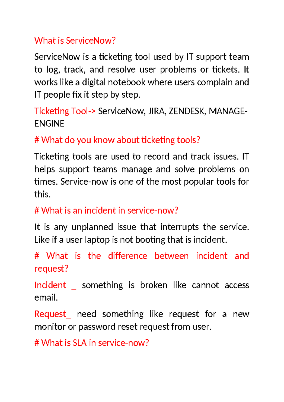 ServiceNow Ticketing Tool Overview and Best Practices - Studocu