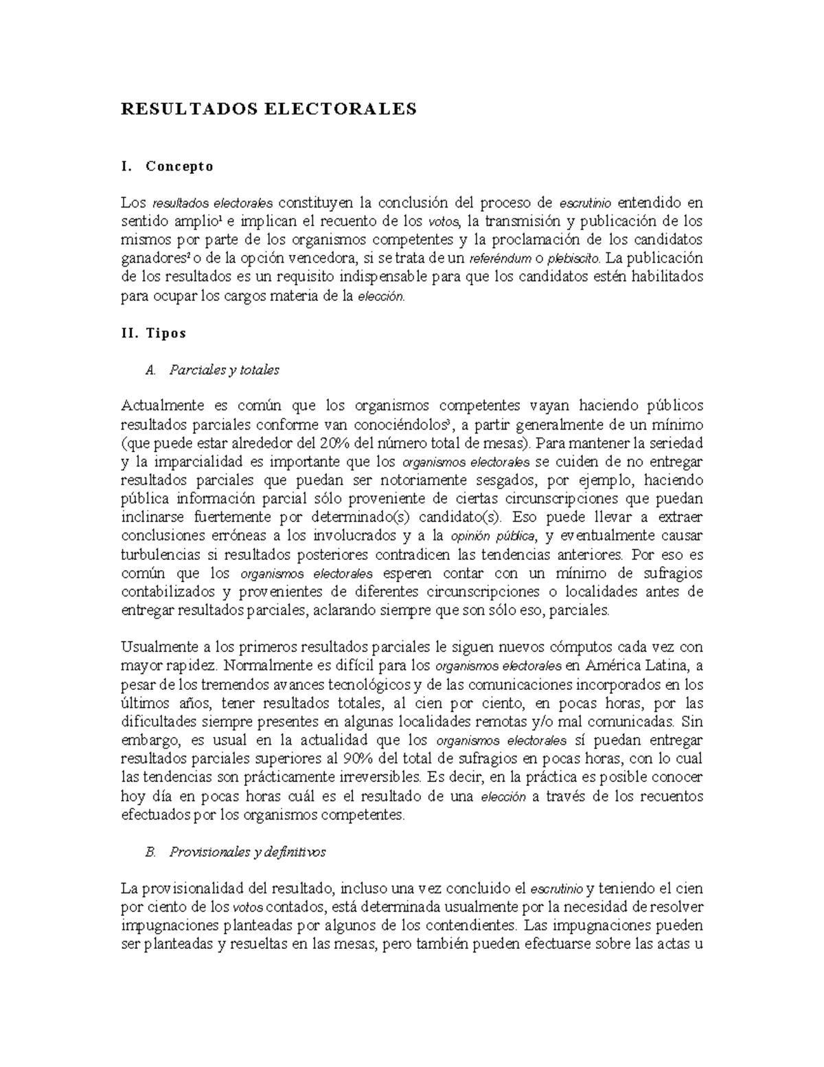 Resultados Electorales: Análisis y Tipos de Resultados - Studocu