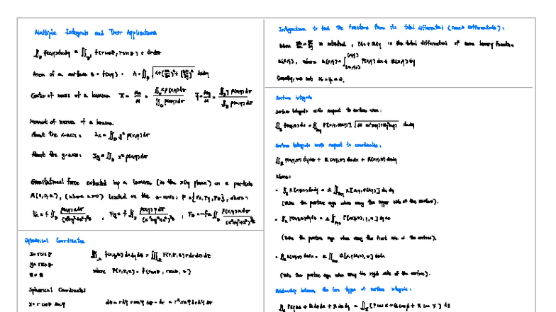 Math F: Integrals and Applications in Multiple Dimensions - Studocu