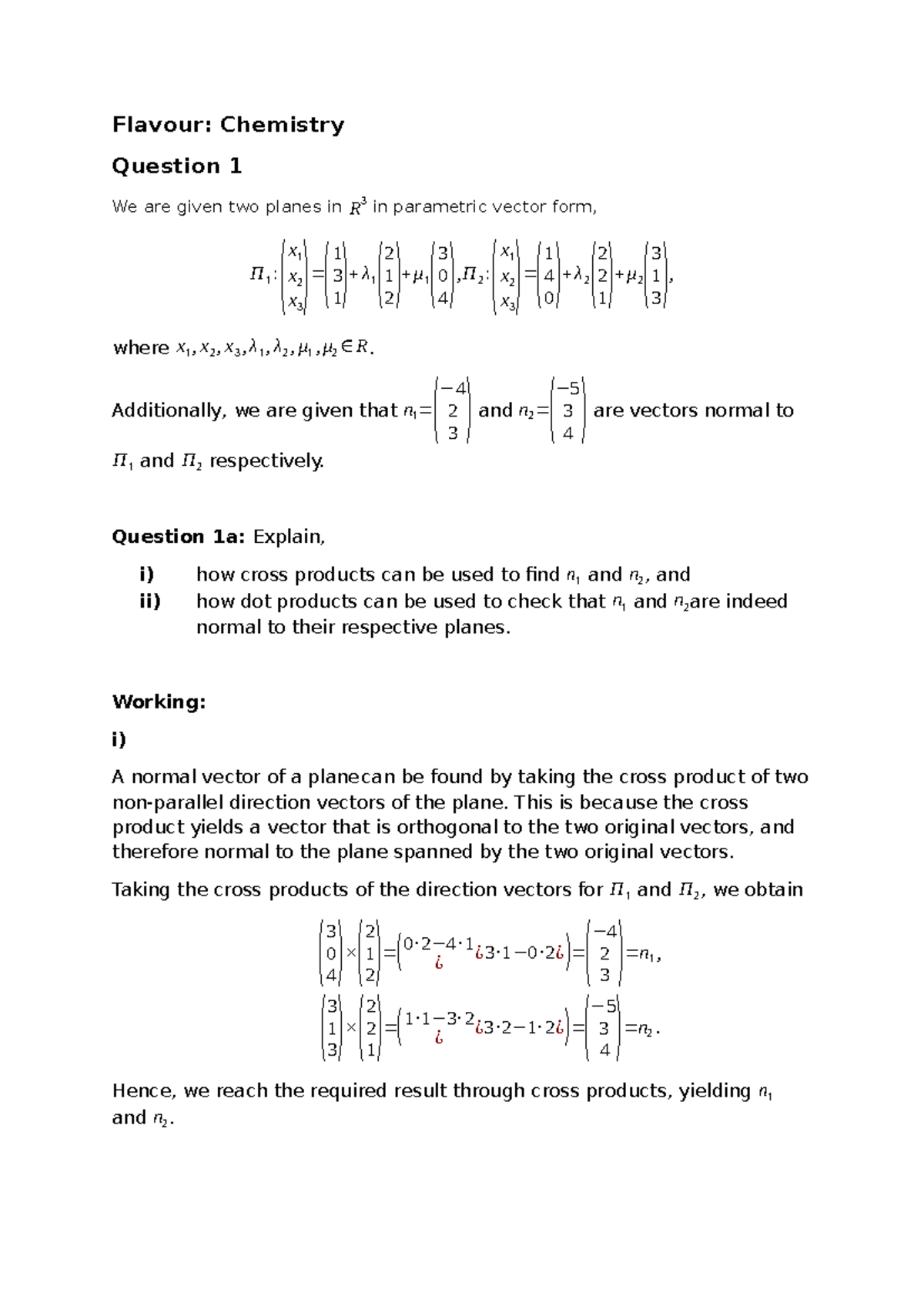 Math1141 Assignment - Chemistry Flavour Analysis and Solutions - Studocu