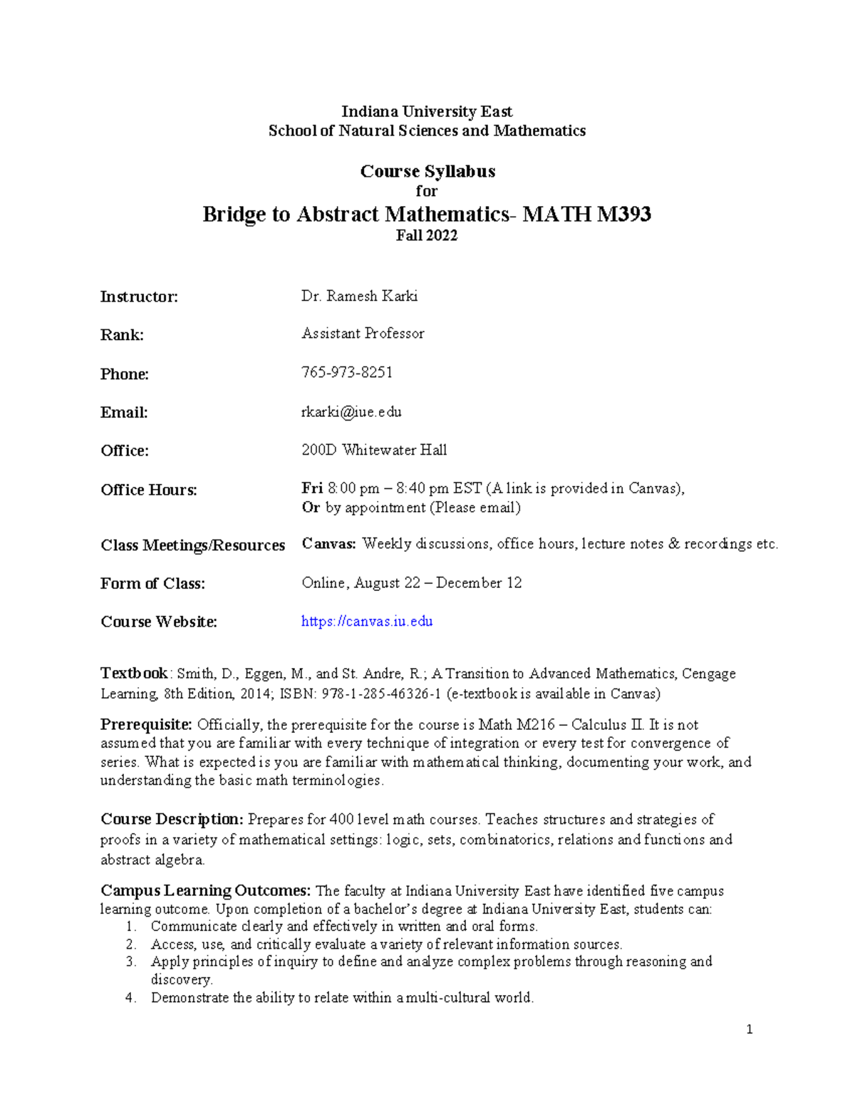 Bridge to Abstract Mathematics Syllabus - MATH M Fall 2022 - Studocu