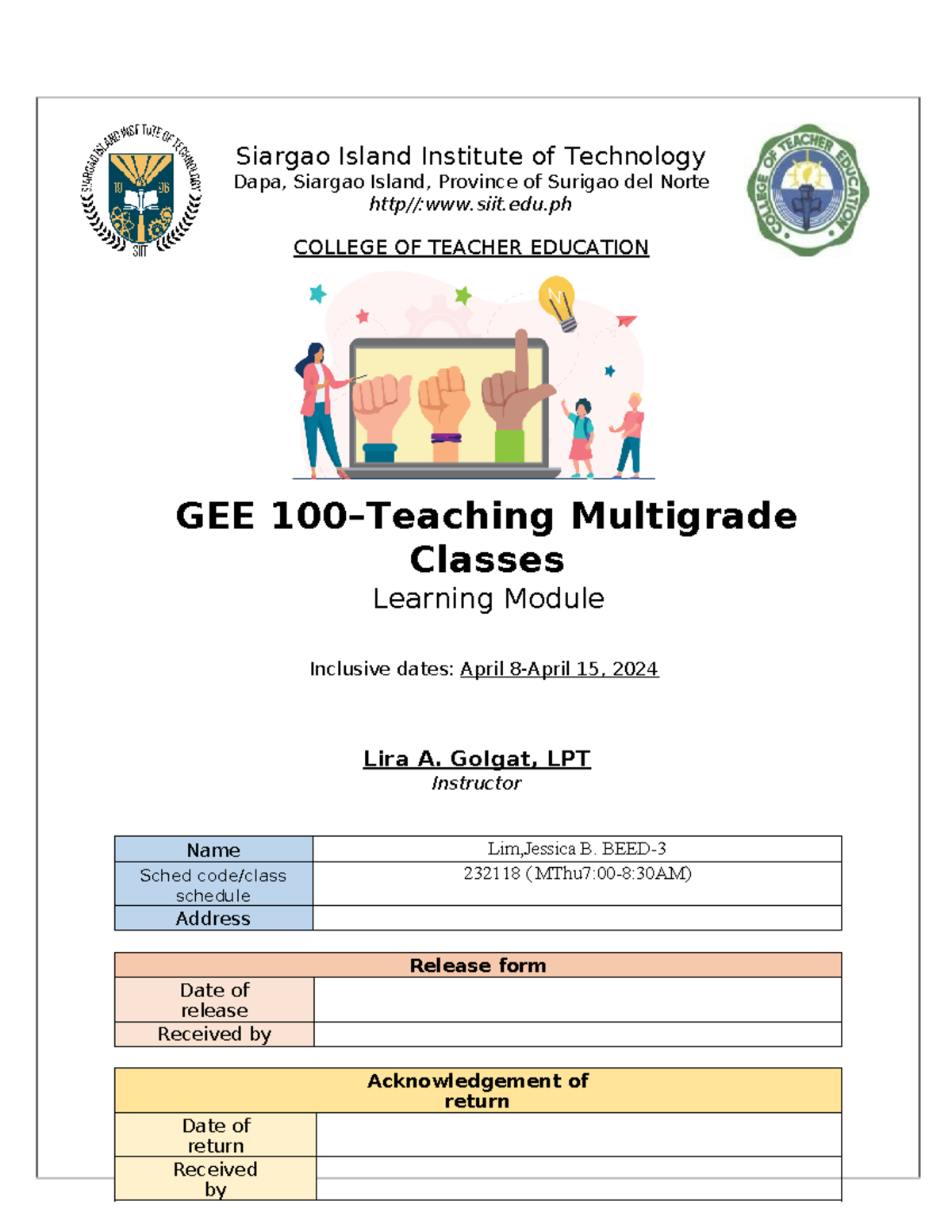 GEE-100-Teaching-Multigrade-Classes-Module 2 - Siargao Island Institute ...