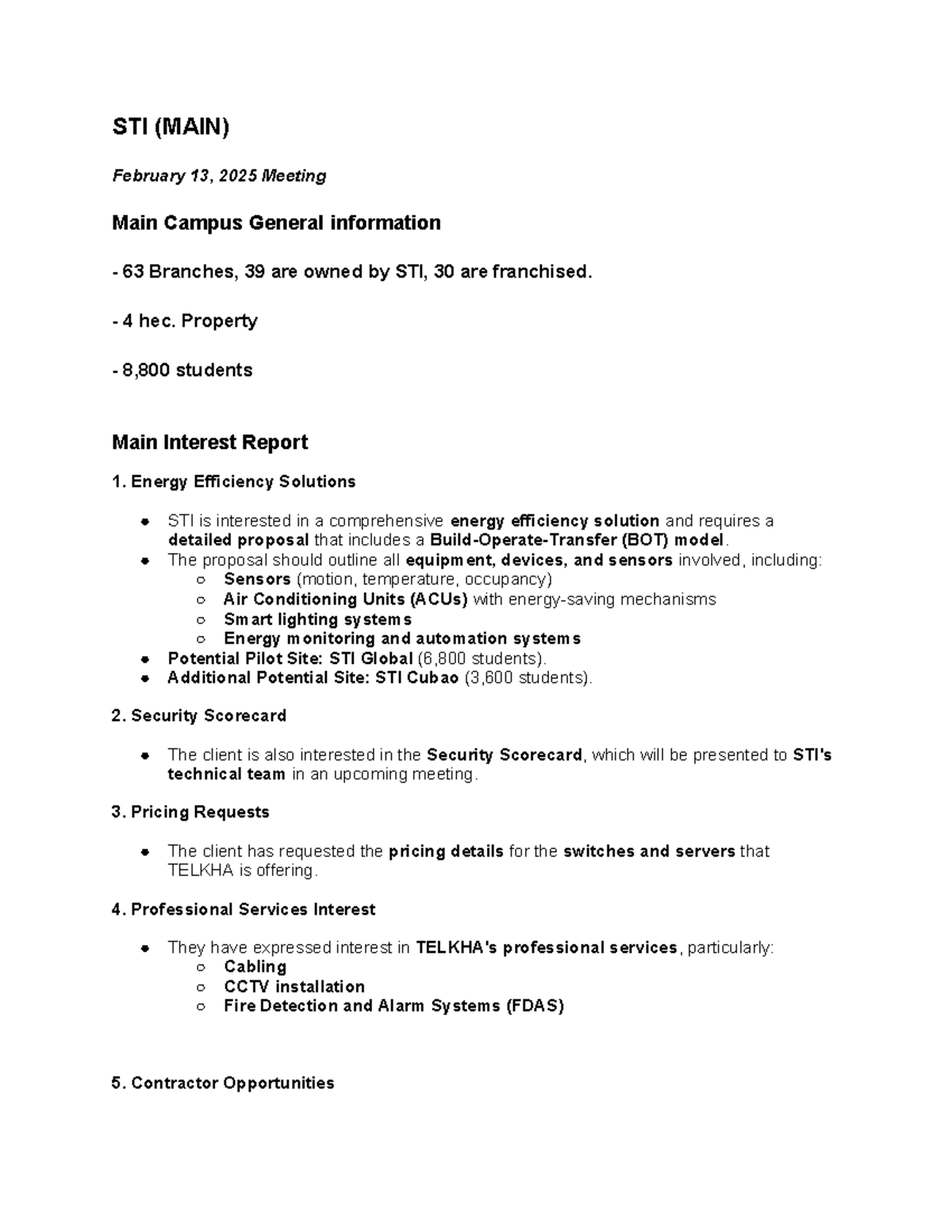 STI Report - this is not official - STI (MAIN) February 13, 2025 ...