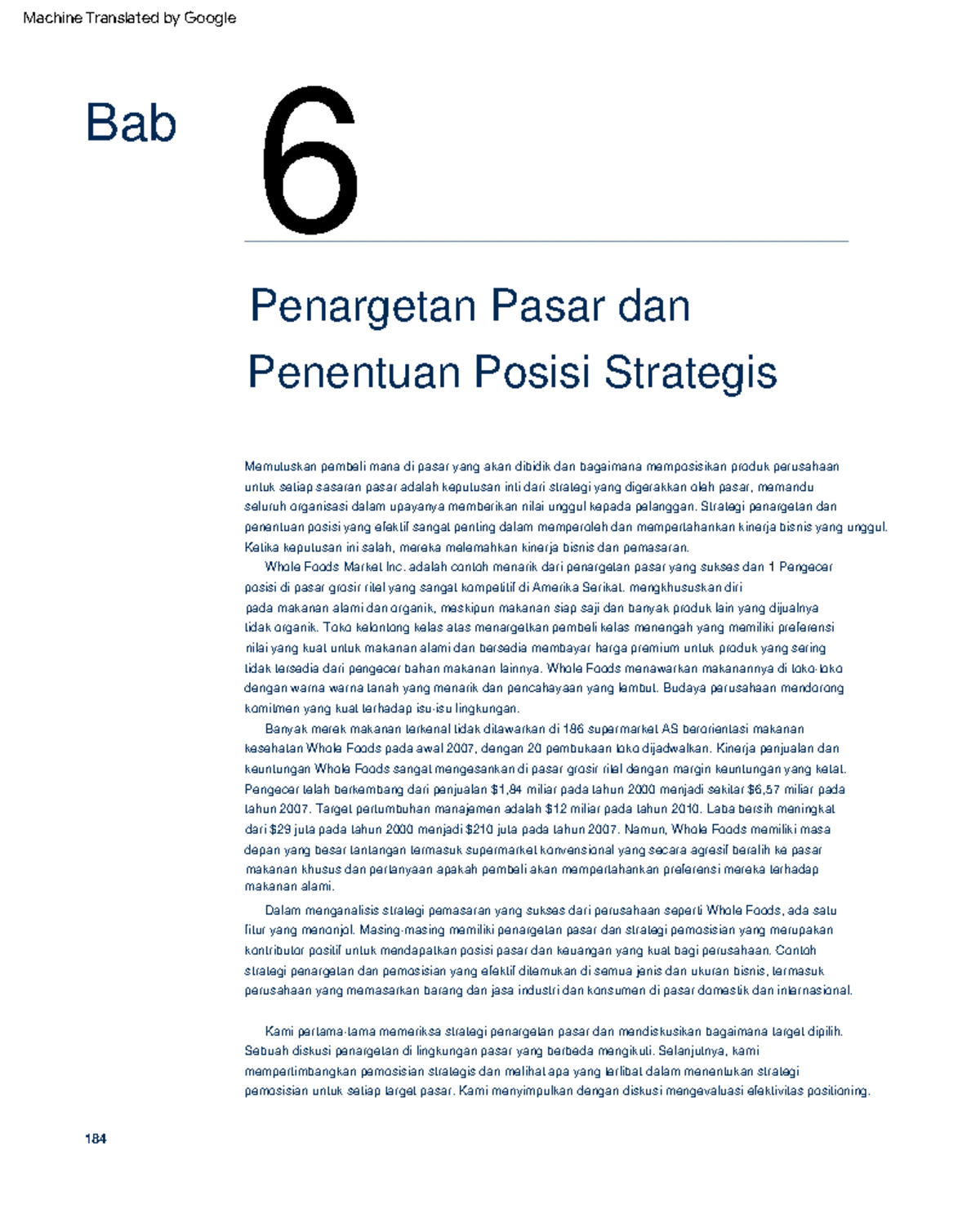 Bab 6: Strategi Penargetan Pasar dan Pemosisian dalam Pemasaran - Studocu