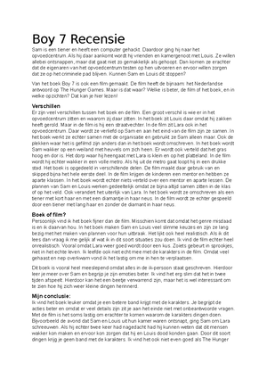 Samenvatting BOY 7 - Boek verslag boy 7 - Een jongen wordt wakker op een kale grasvlakte en weet ...