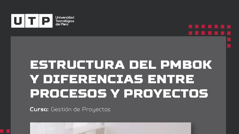 Estructura del PMBOK y Procesos en Gestión de Proyectos (GPROJ) - Studocu