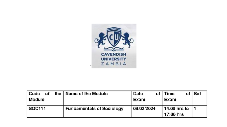 SOC111 Feb Exam 2024: Fundamentals of Sociology Exam Guide - Studocu