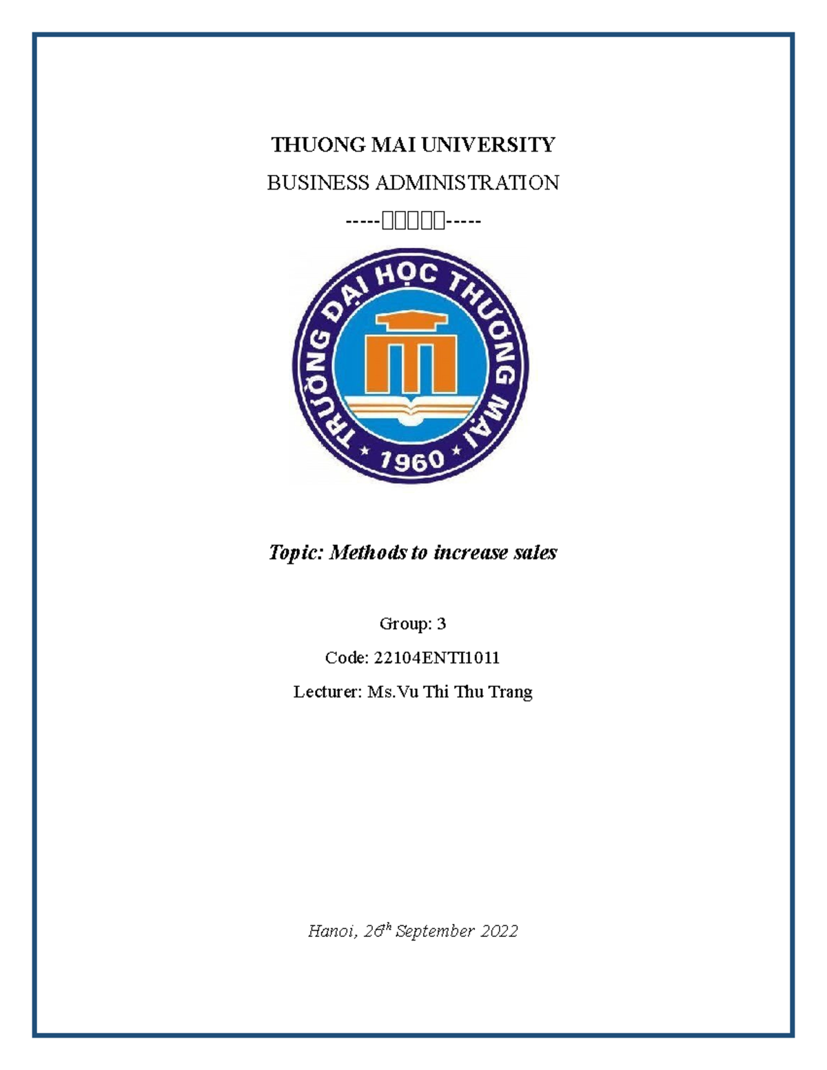 TACN1 - TMU - THUONG MAI UNIVERSITY BUSINESS ADMINISTRATION -🕞🕞🕞🕞🕞 ...