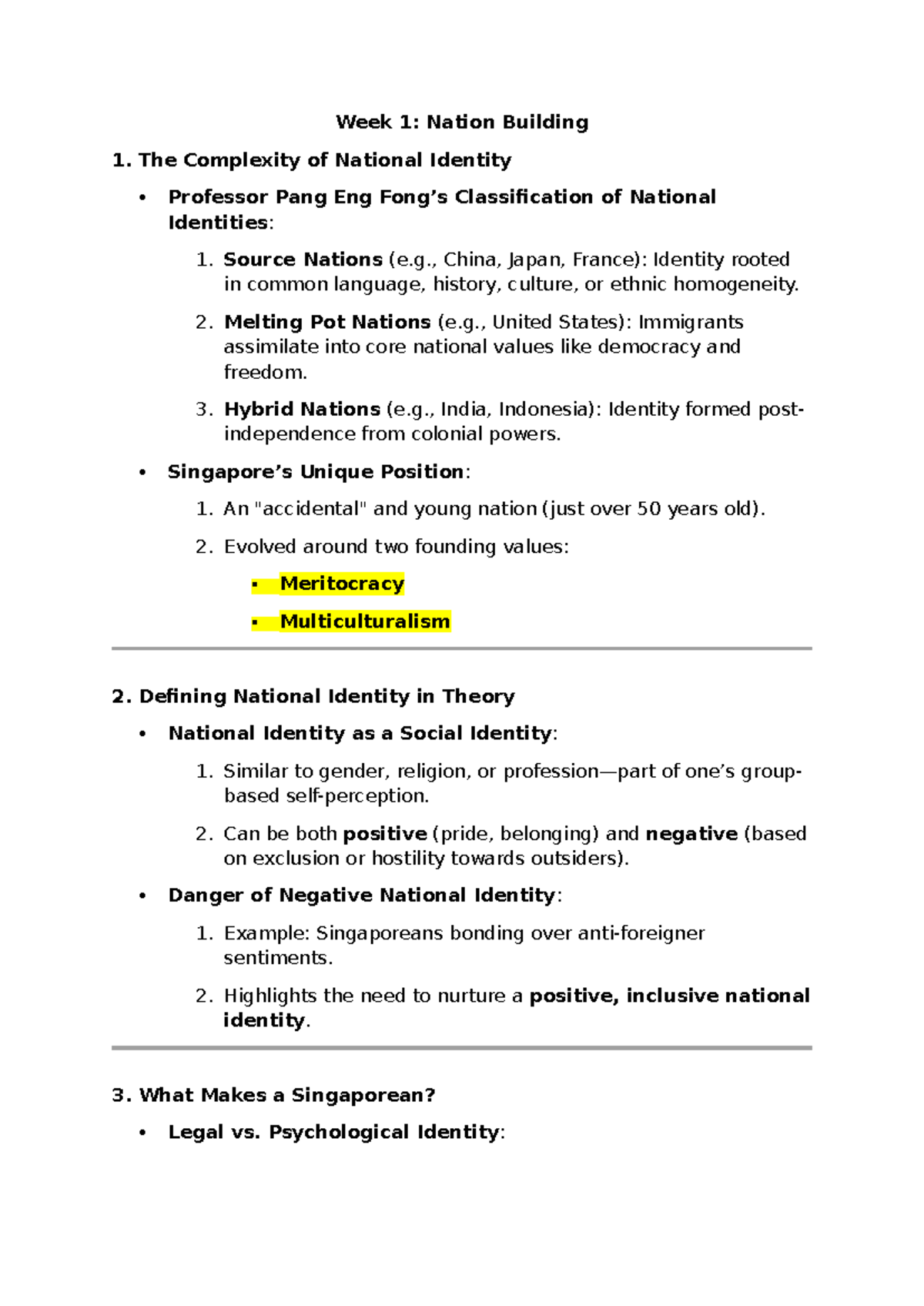 Week 1: Nation Building - Understanding National Identity Concepts ...