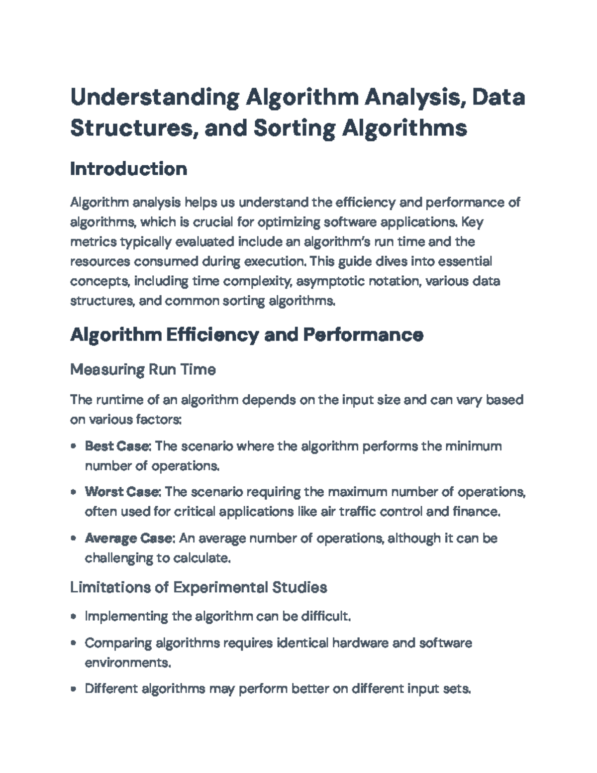 Understanding Algorithm Analysis and Data Structures: Essential ...