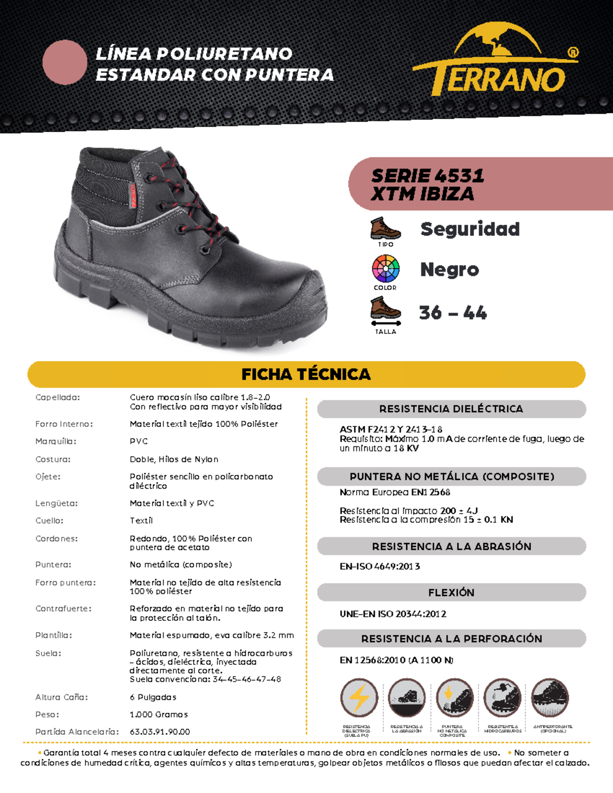 Ficha Técnica de Botas Seguridad XTM IBIZA - Serie 4531 - Studocu