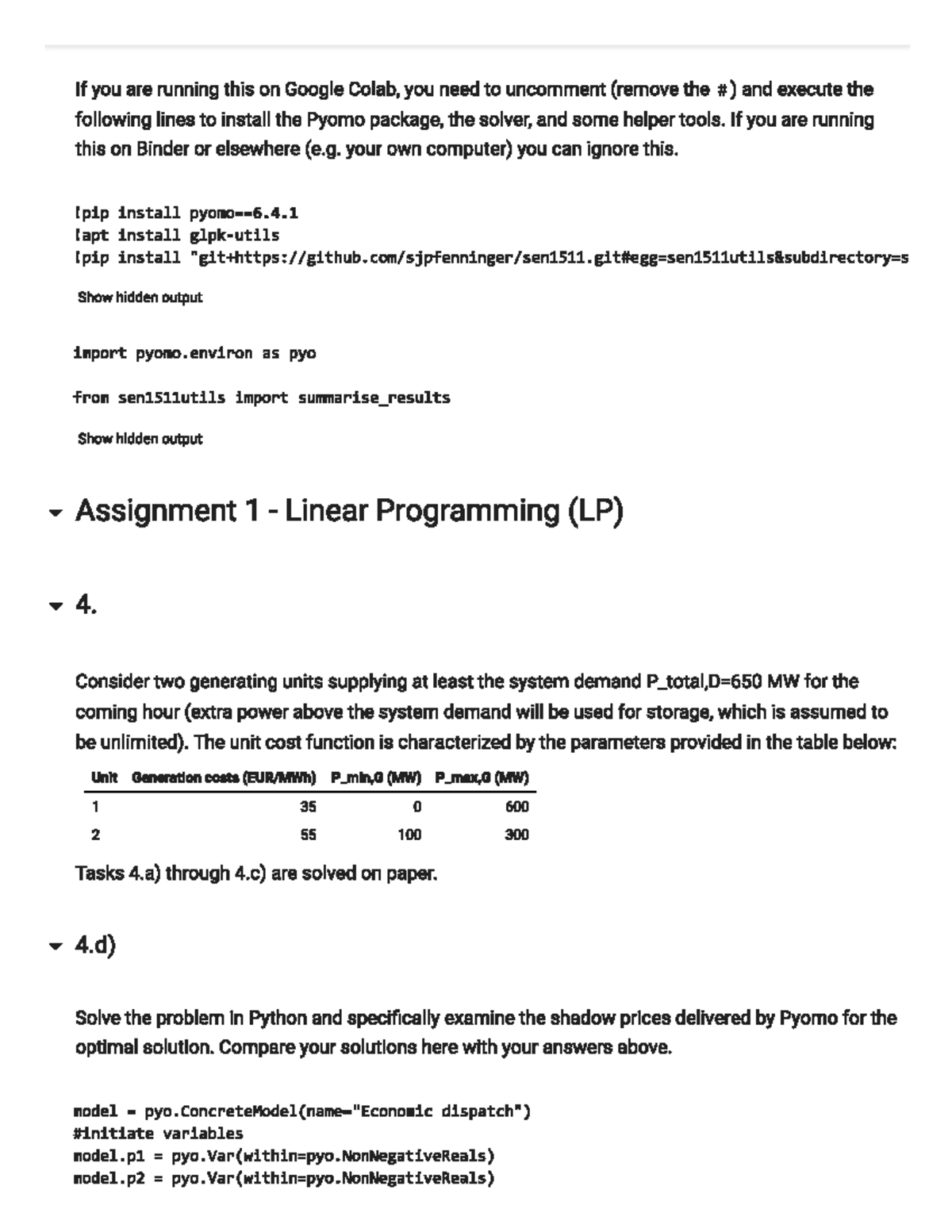Practicum L1LP: Python Workshop 1 on Linear Programming Techniques ...