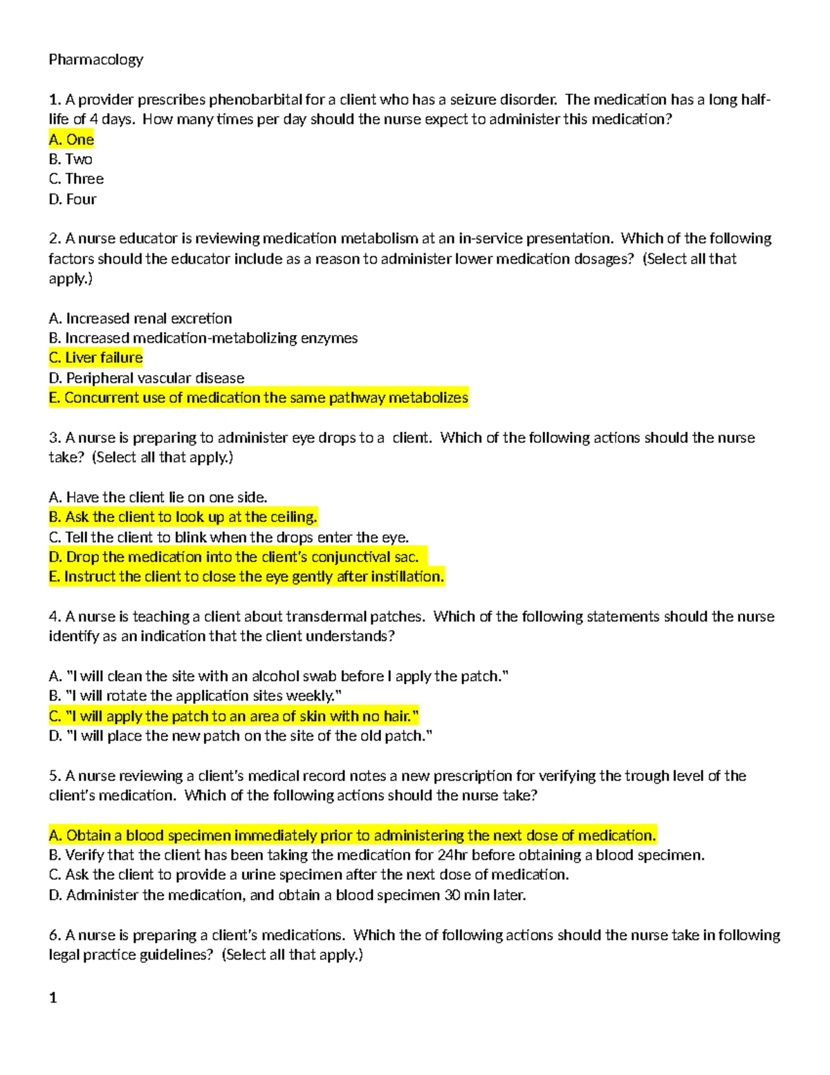 ATI Pharmacology Practice Quiz - Study online at quizlet/_byv7cr A ...