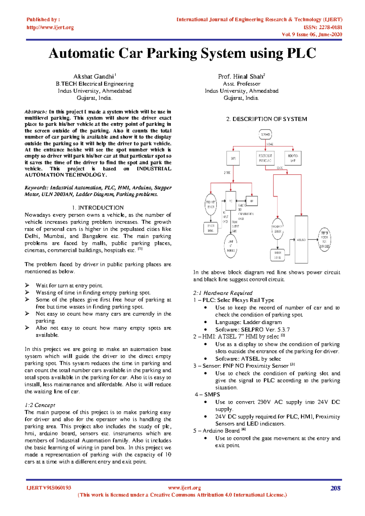 Automatic Car Parking System Using PLC: A Design Project Report - Studocu