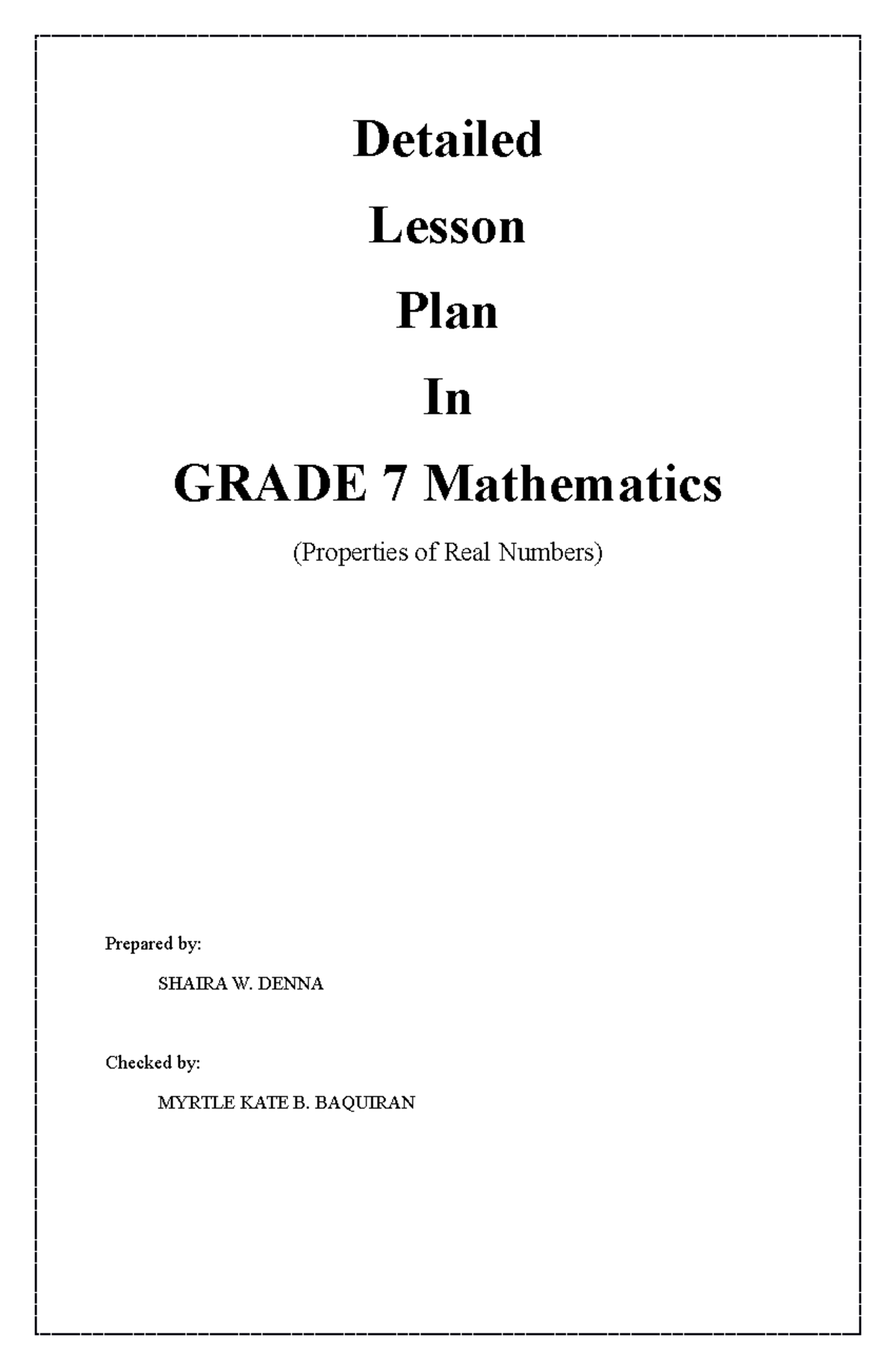 GRADE 7 Math Lesson: Properties of Real Numbers Explained - Studocu