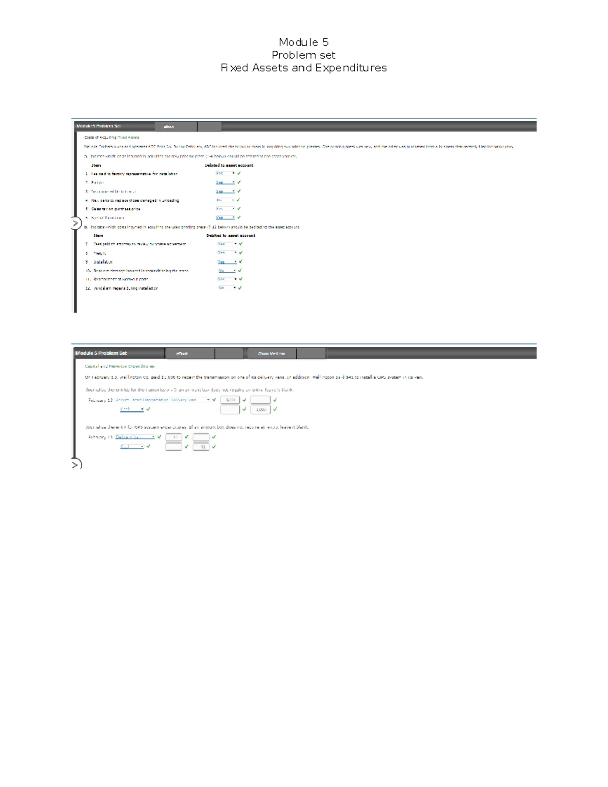 Module 5 Problem Set: Costs of Acquiring Fixed Assets Analysis - Studocu