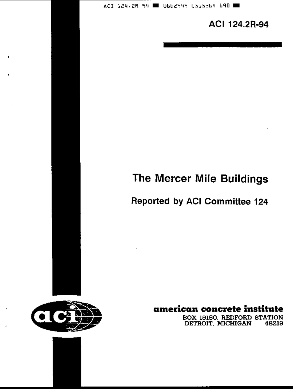 ACI 124: The Mercer Mile Buildings Report and Committee Insights - Studocu