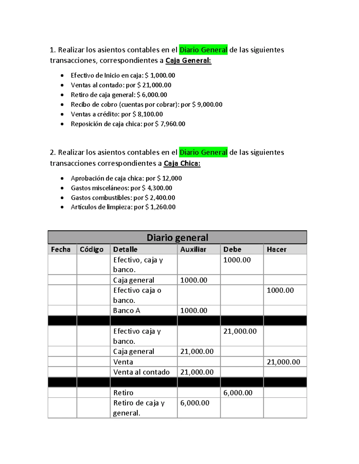 Unidad 1. Actividad 1. Autocorregible. El Efectivo - Contabilidad ll ...