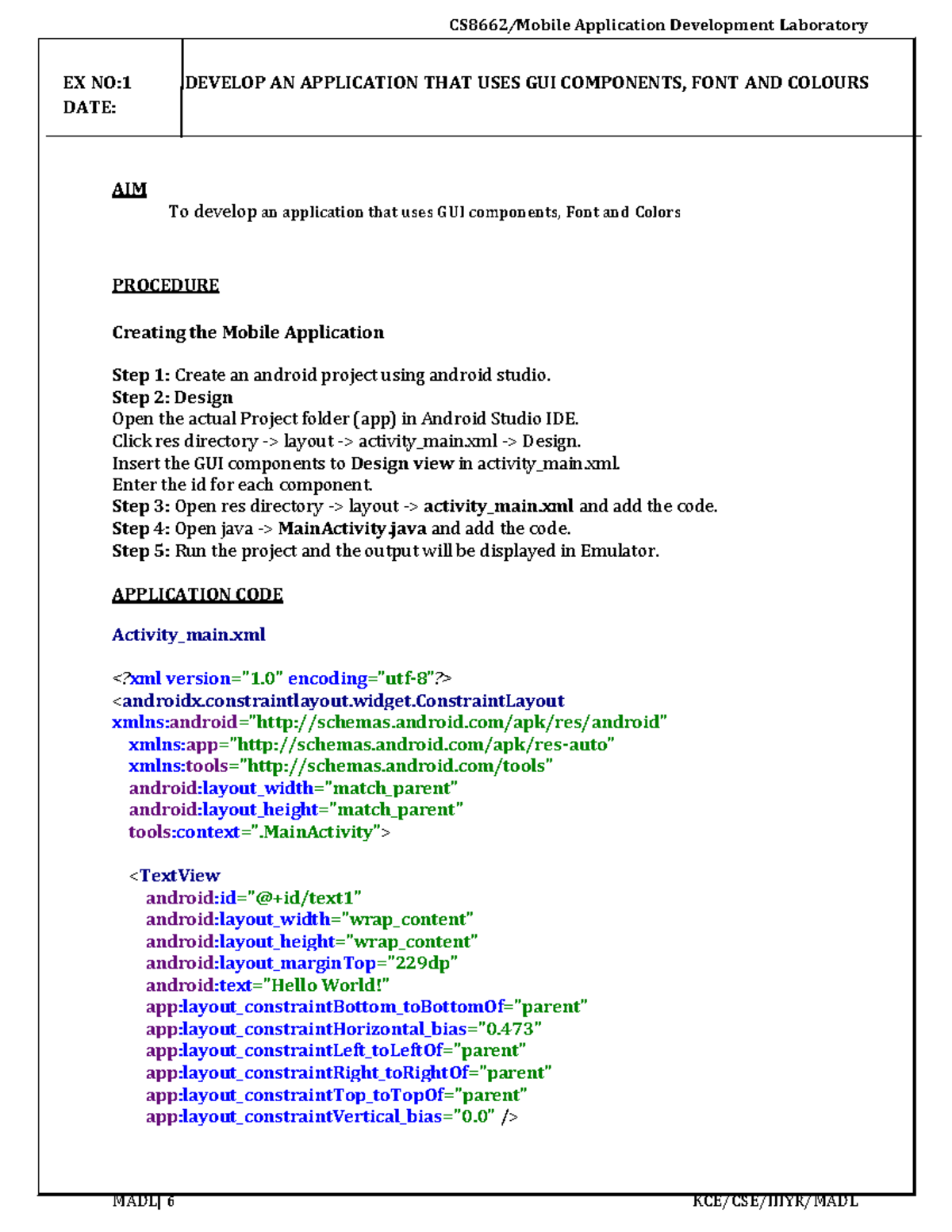 3. Manual - EX NO:1 DEVELOP AN APPLICATION THAT USES GUI COMPONENTS ...