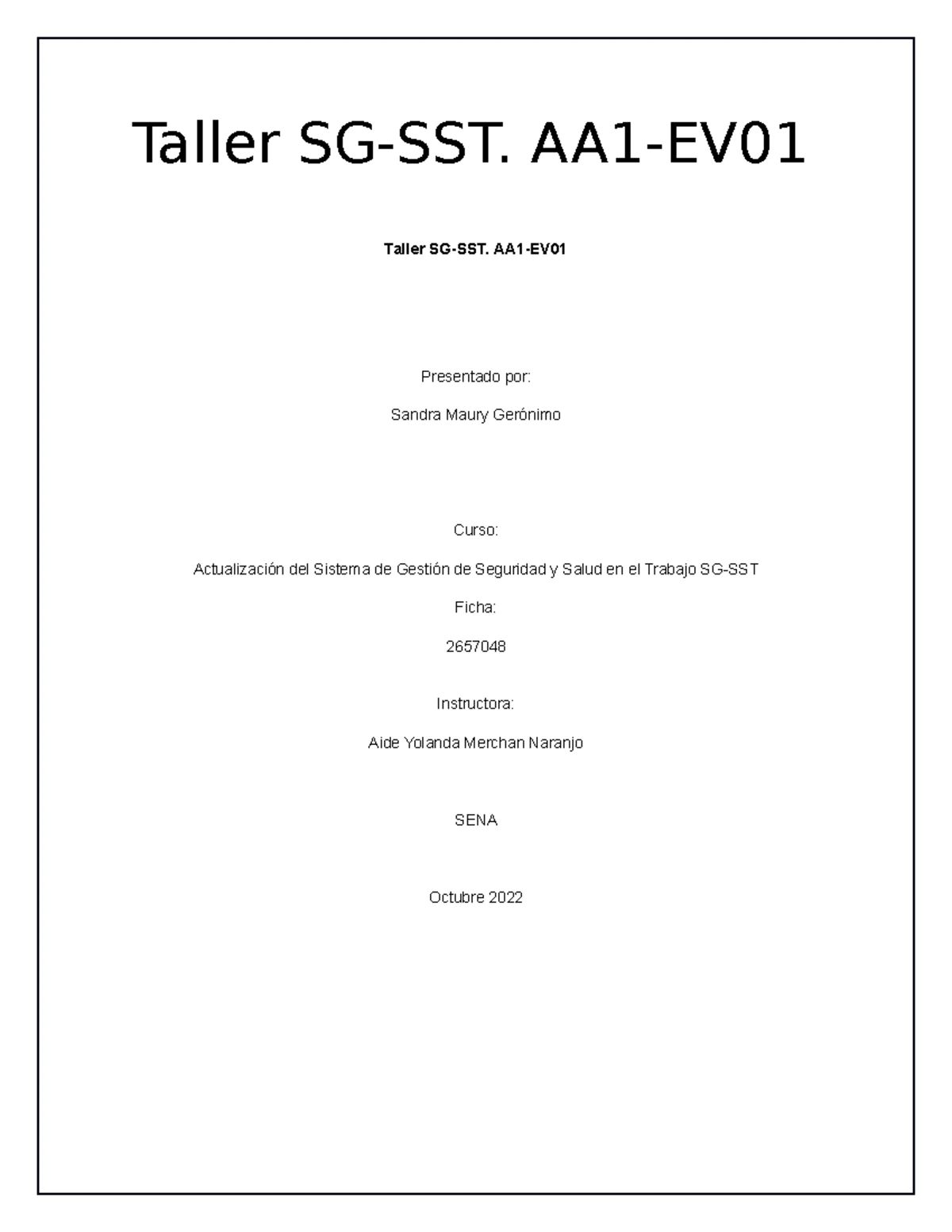 Matriz legal SG-SST. AA2-EV02 - SI NO x DECRETO 1072 2015 Decreto Unico Reglamentario del Sector ...