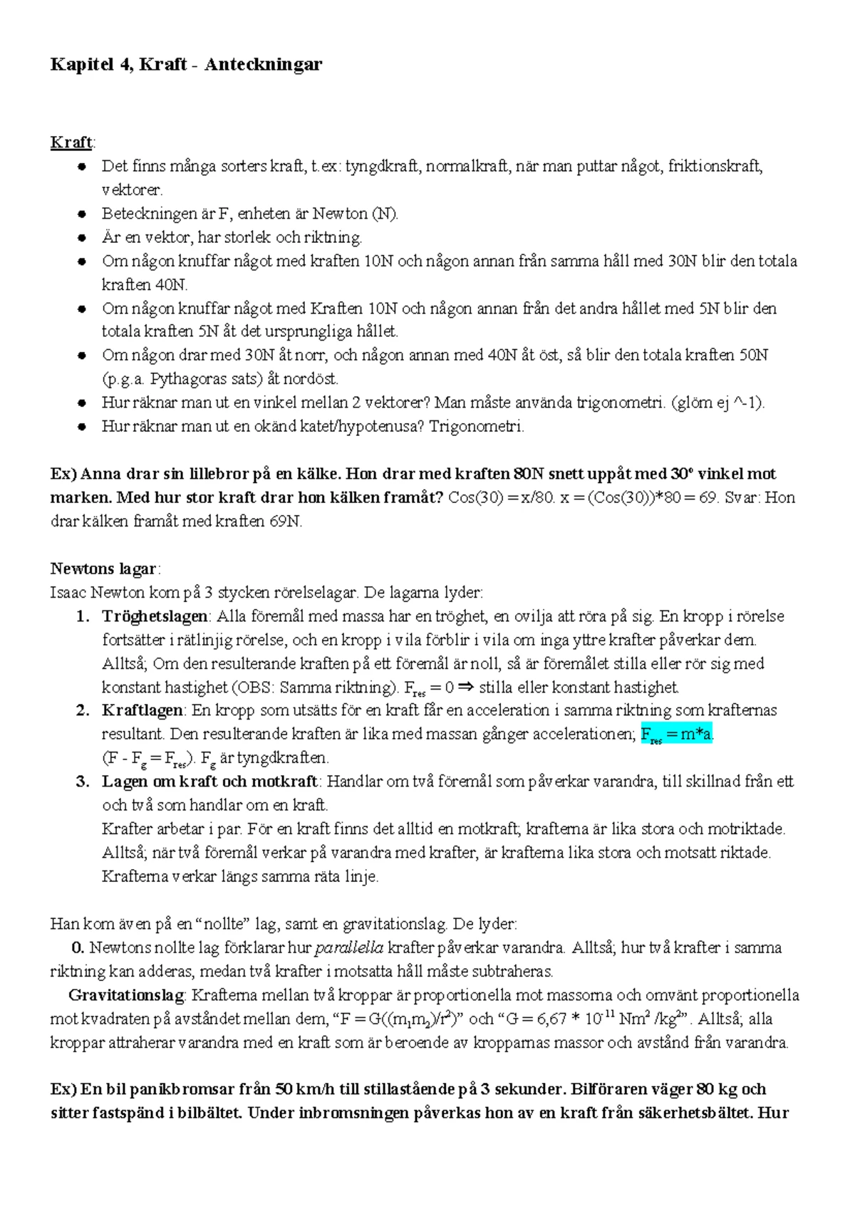 Fysik vt - Formelblad - Här är ett snabbt formelblad för Fysik 1, som ...