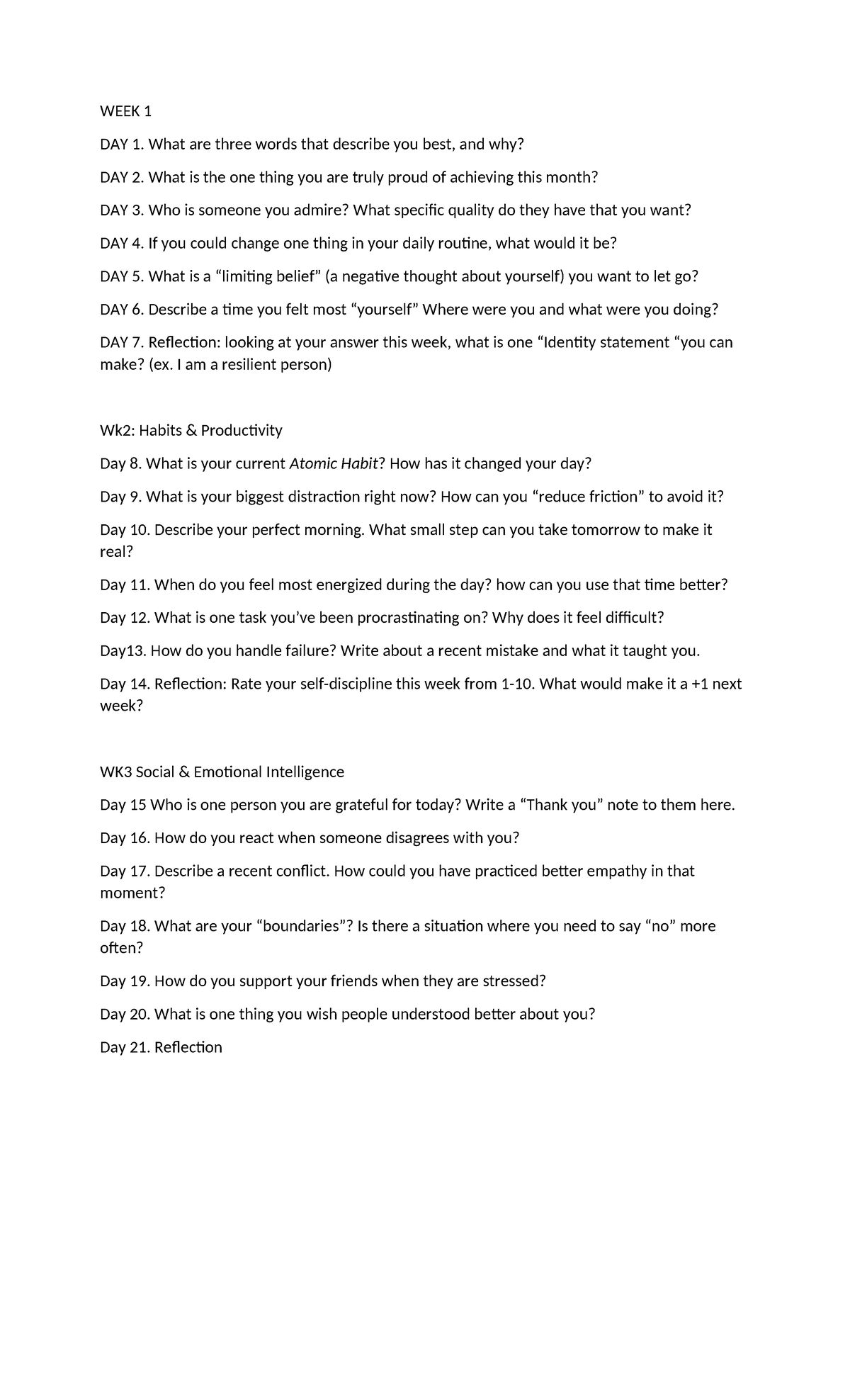 30-Day Discovery Challenge: Weekly Reflections & Insights - Studocu