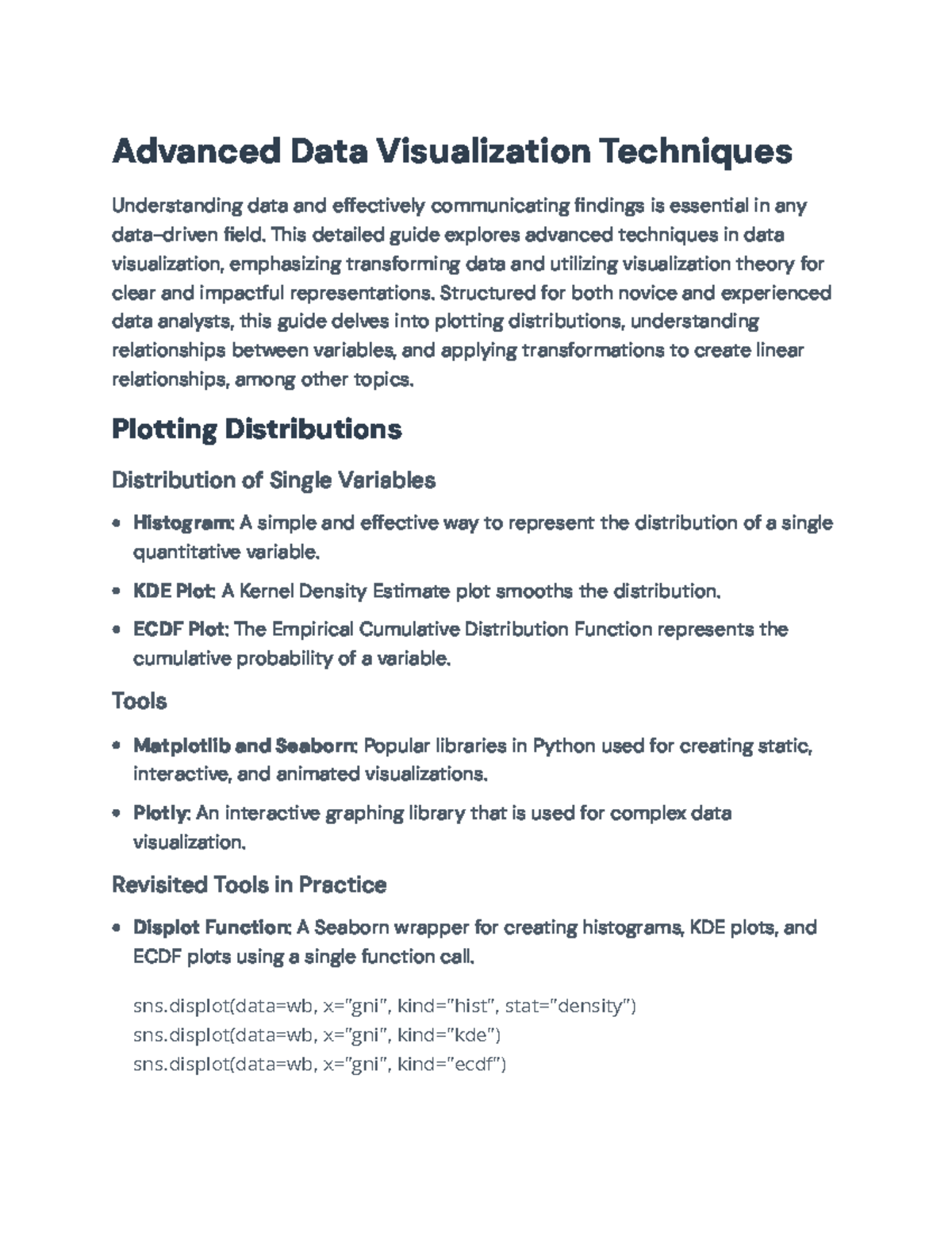 Advanced Data Visualization Techniques for Effective Communication ...