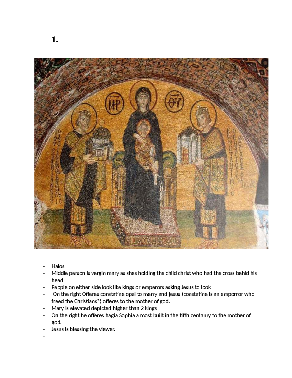 Icons Class 3 Exercise: The Virgin Mary and Christ in Iconography - Studocu