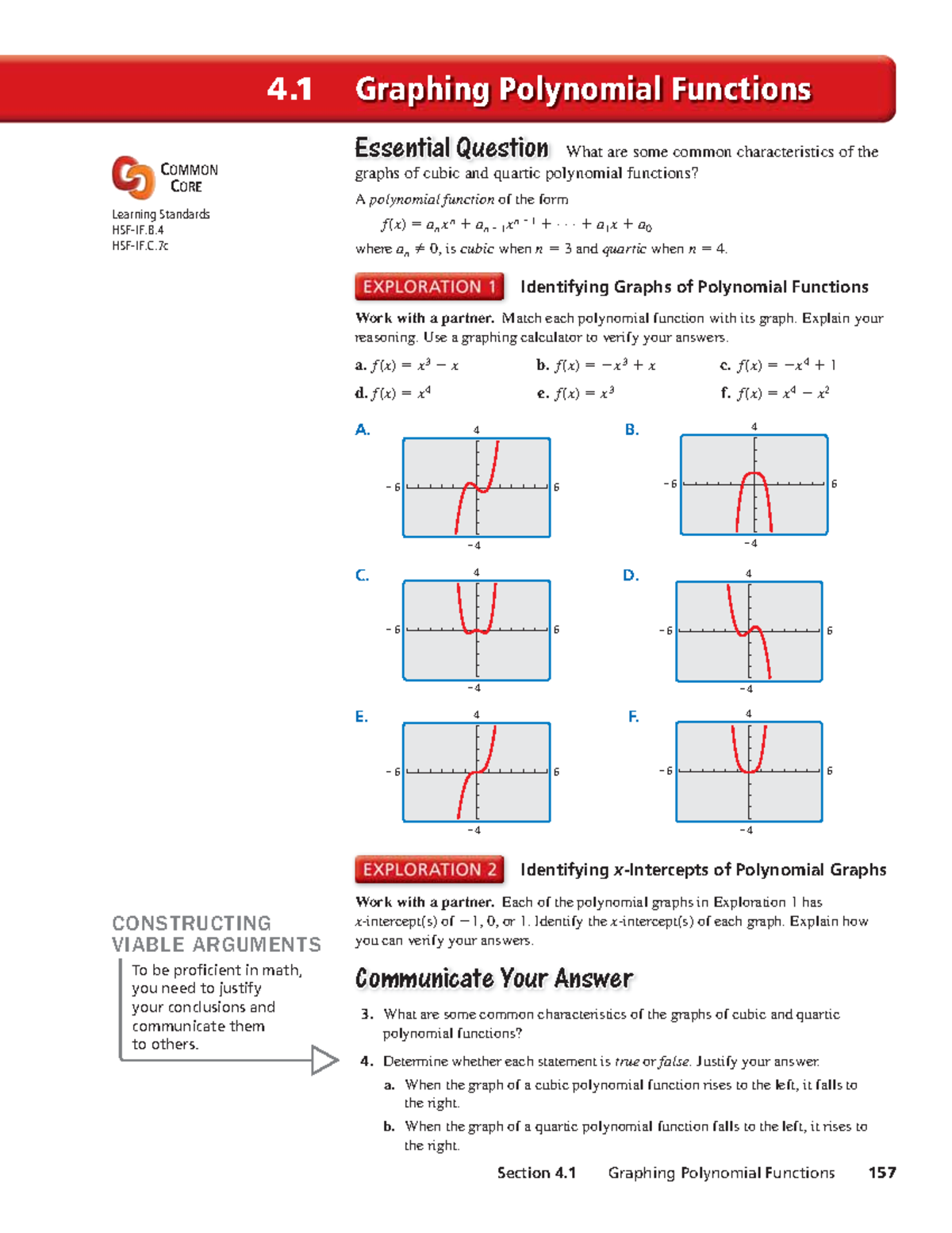 Graphing Polynomial Functions: Section 4.1 HSCC_ALG2_PE_04.01 - Studocu