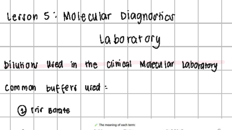 Lesson 5: Molecular Diagnostics Lab Math and Dilutions - Studocu