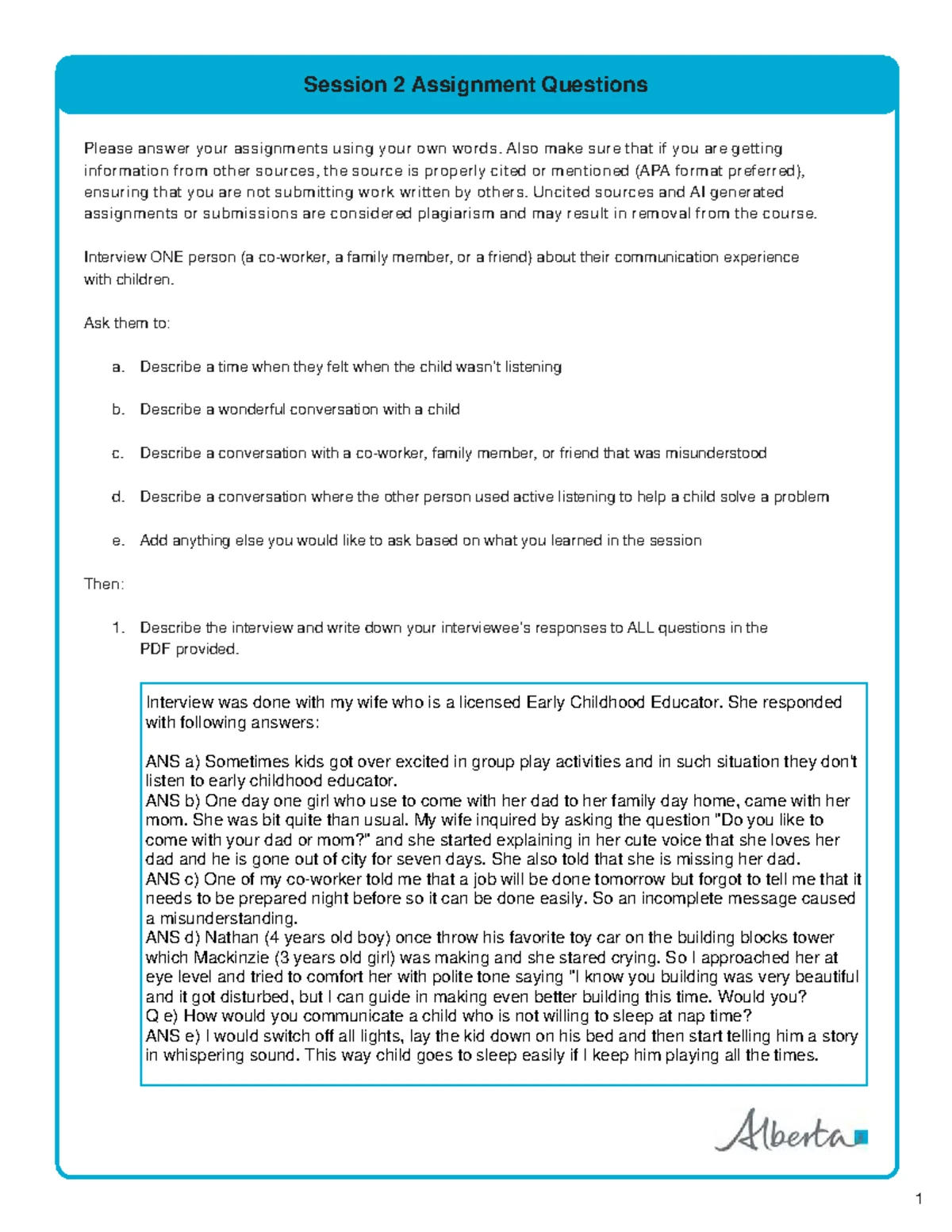 Assignment 5 - Exploring Indigenous Culture in Early Childhood Ed. Level 1 - Studocu