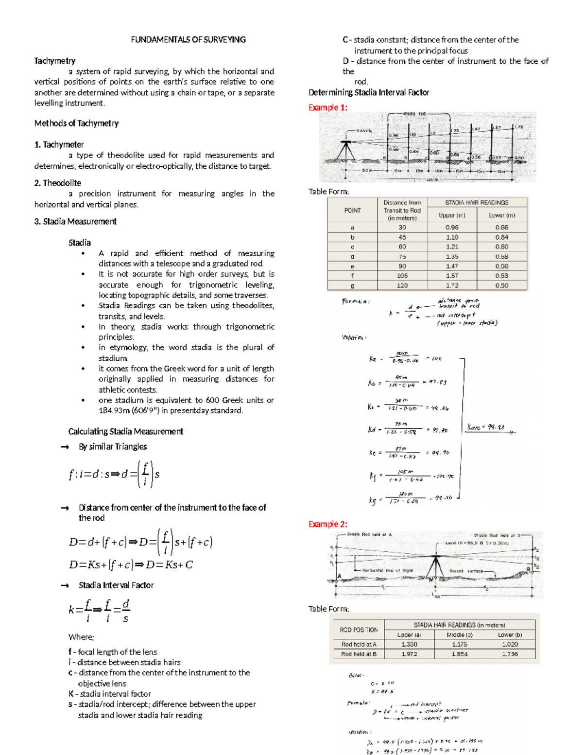 Fundamentals of Surveying: Tachymetry Methods Overview [LAST Topic ...