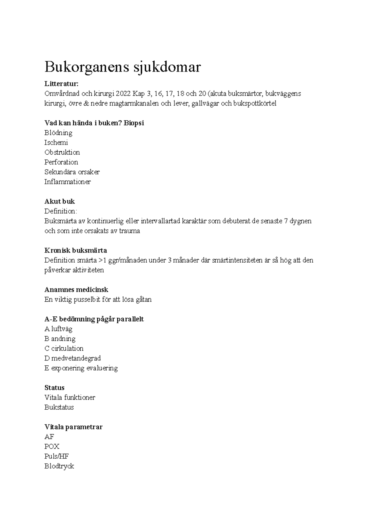 Sjukdomar i Bukorganen - Kompendium för Omvårdnad och Kirurgi 2022 ...