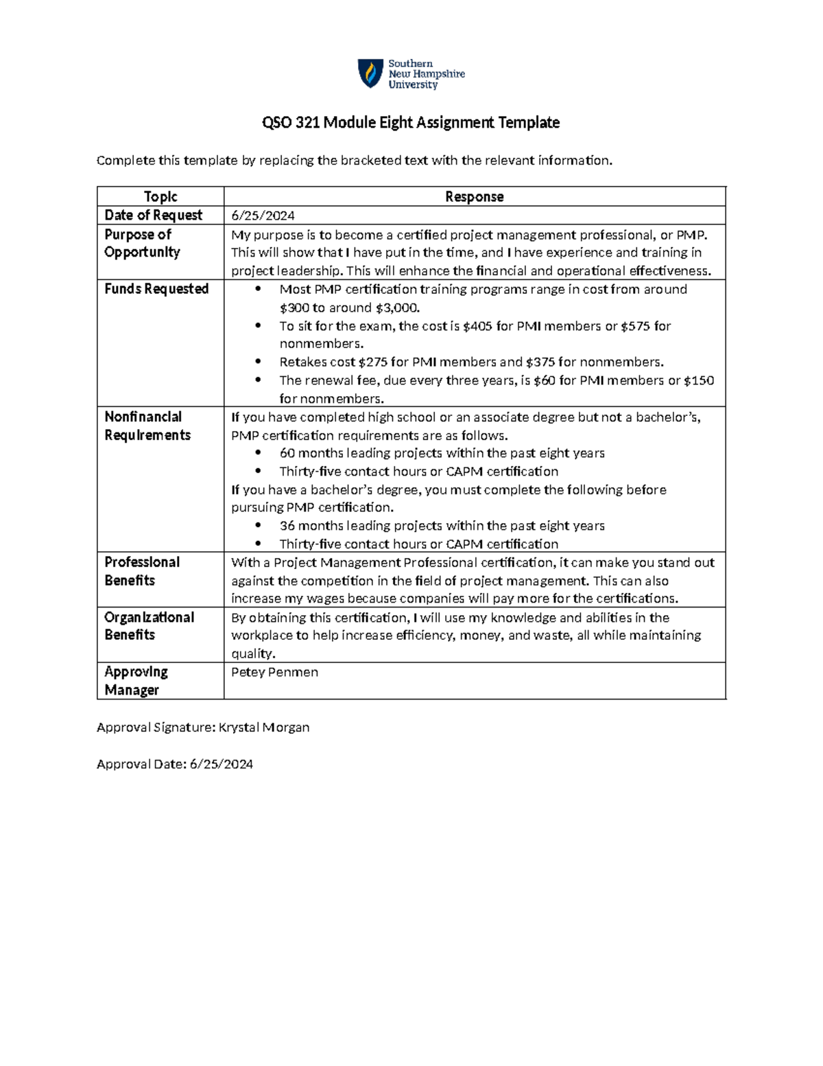 QSO 321 Module Eight Assignment - Topic Response Date of Request 6/25 ...