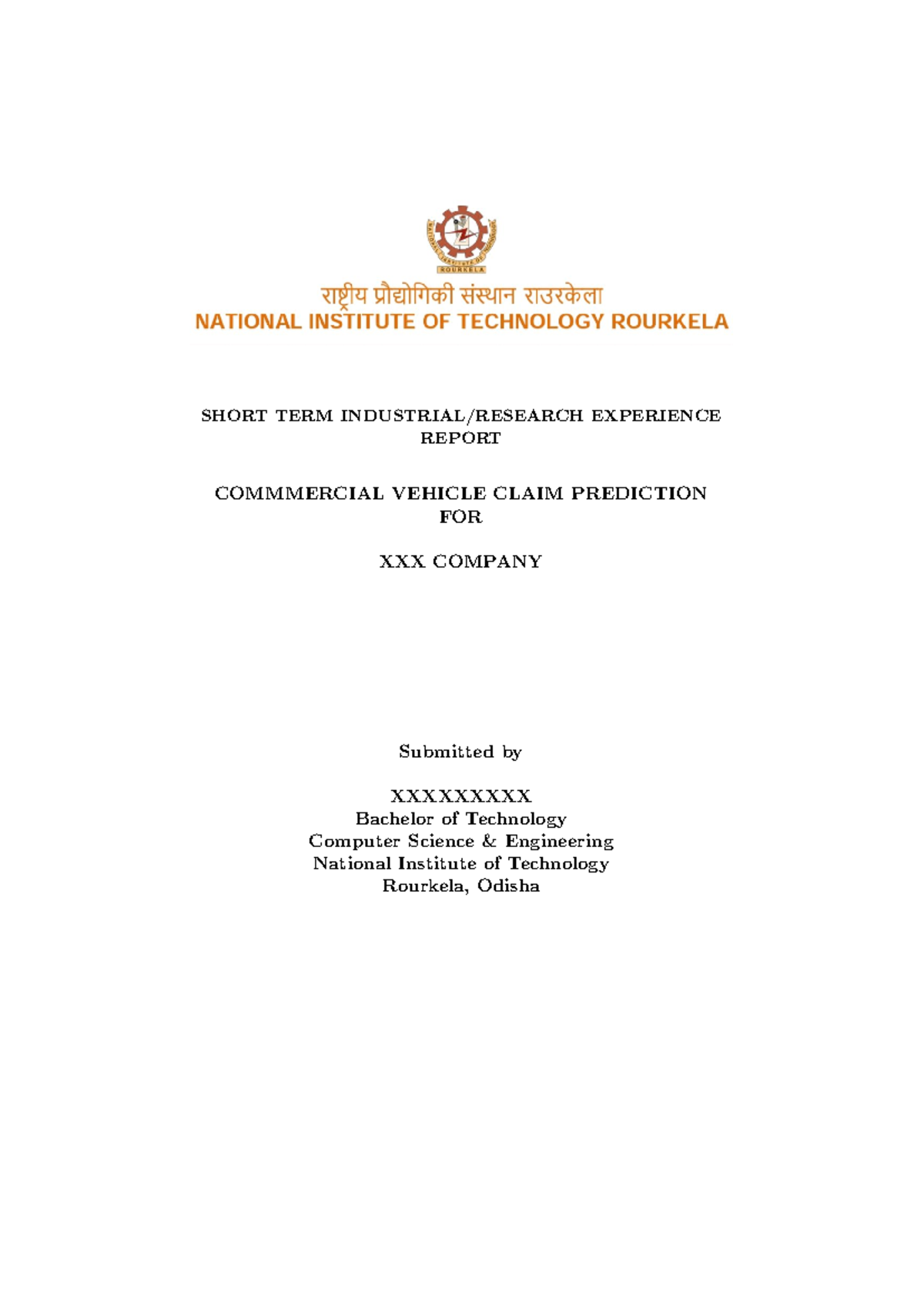 NIT Rourkela Internship Report: MLOps for Commercial Vehicle Claims ...