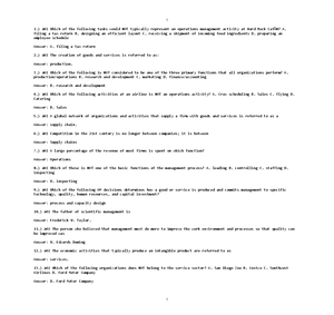 [Solved] Mariela is the operations manager of a software development - Operations Management ...