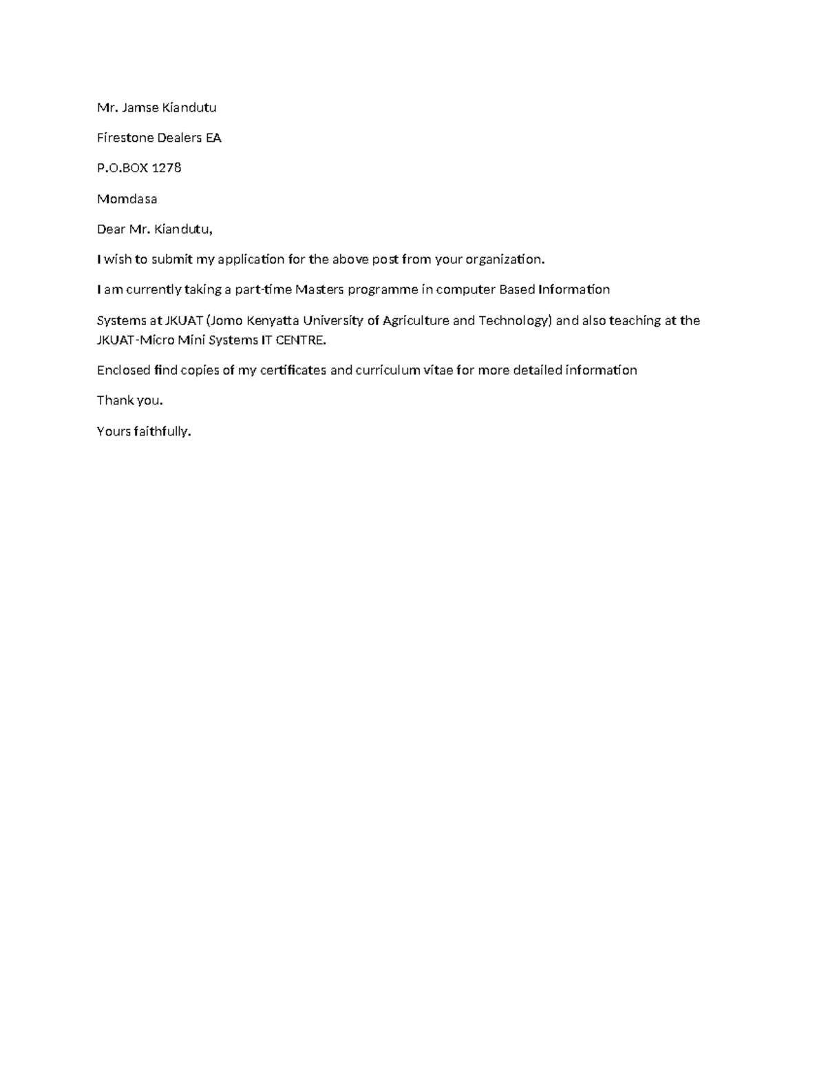 Application for Post - Masters in Computer Based Information Systems ...