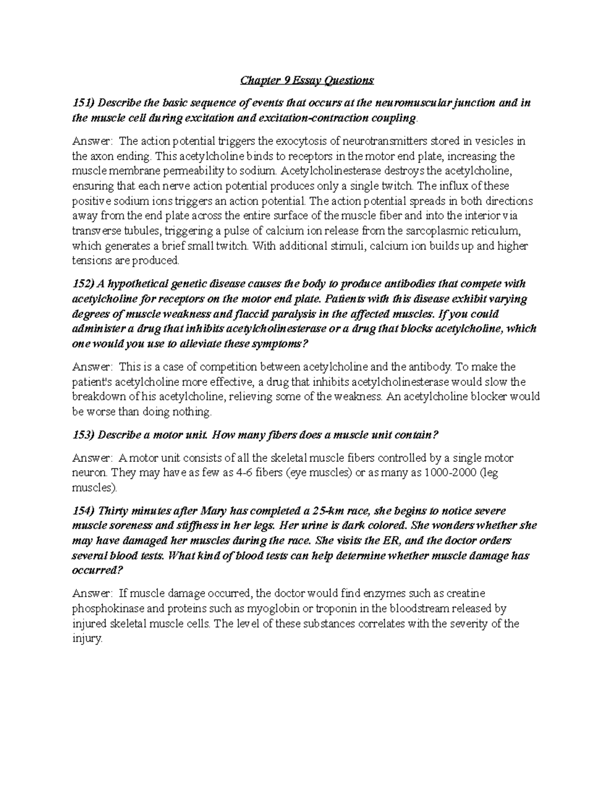 Short Response Essay Questions for Chapters 9-11 - Studocu