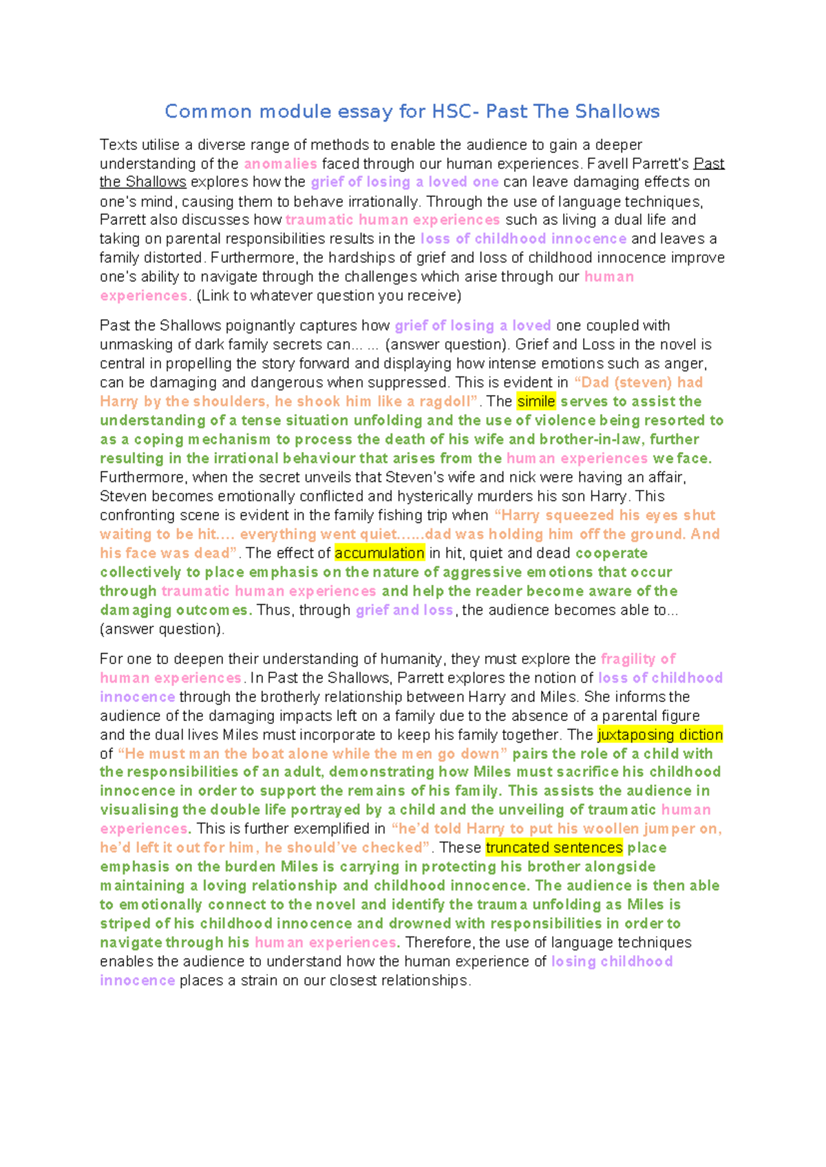 Common module past shallows essay for HSC - Common module essay for HSC ...