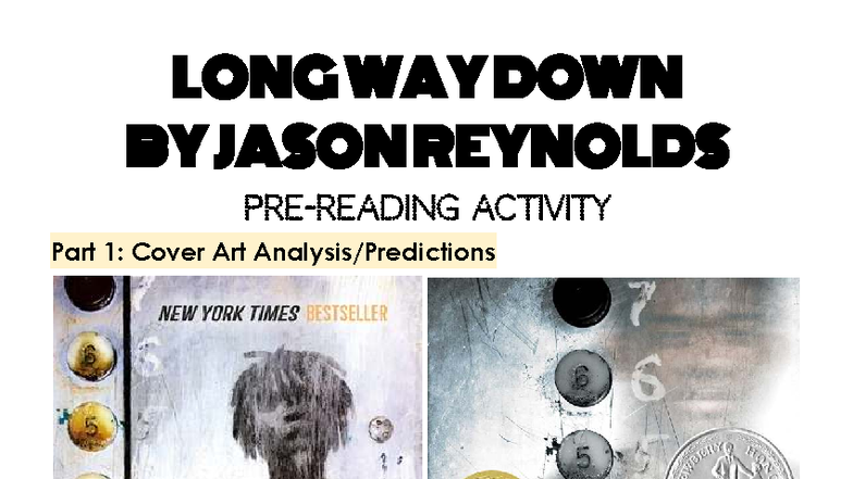 LWD 17 Pre-Reading Activity: Exploring Jason Reynolds' Cover Art - Studocu