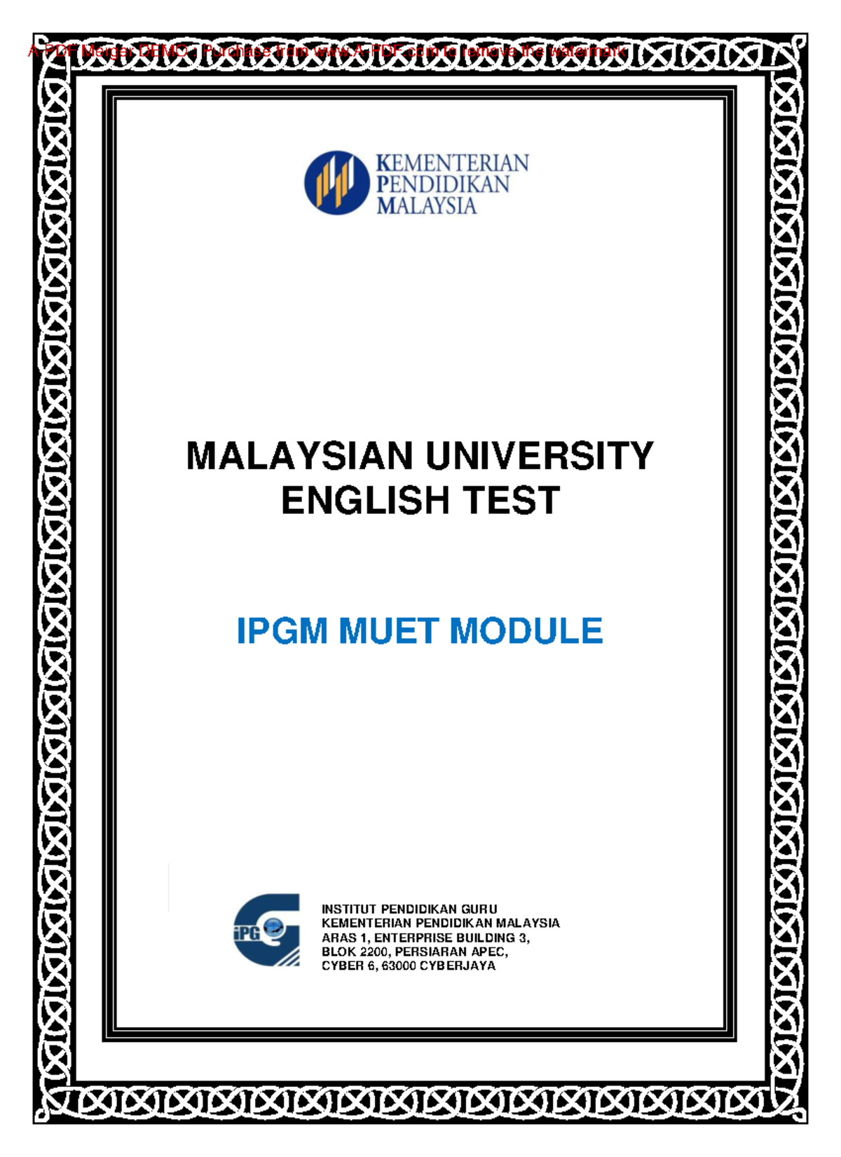 MUET Module - MUET PRACTICE QUESTION - MALAYSIAN UNIVERSITY ENGLISH ...