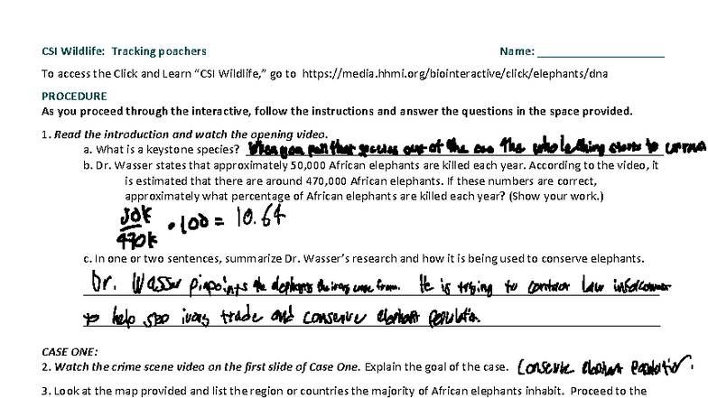 CSI Wildlife: Tracking Poachers - Interactive Learning Guide - Studocu