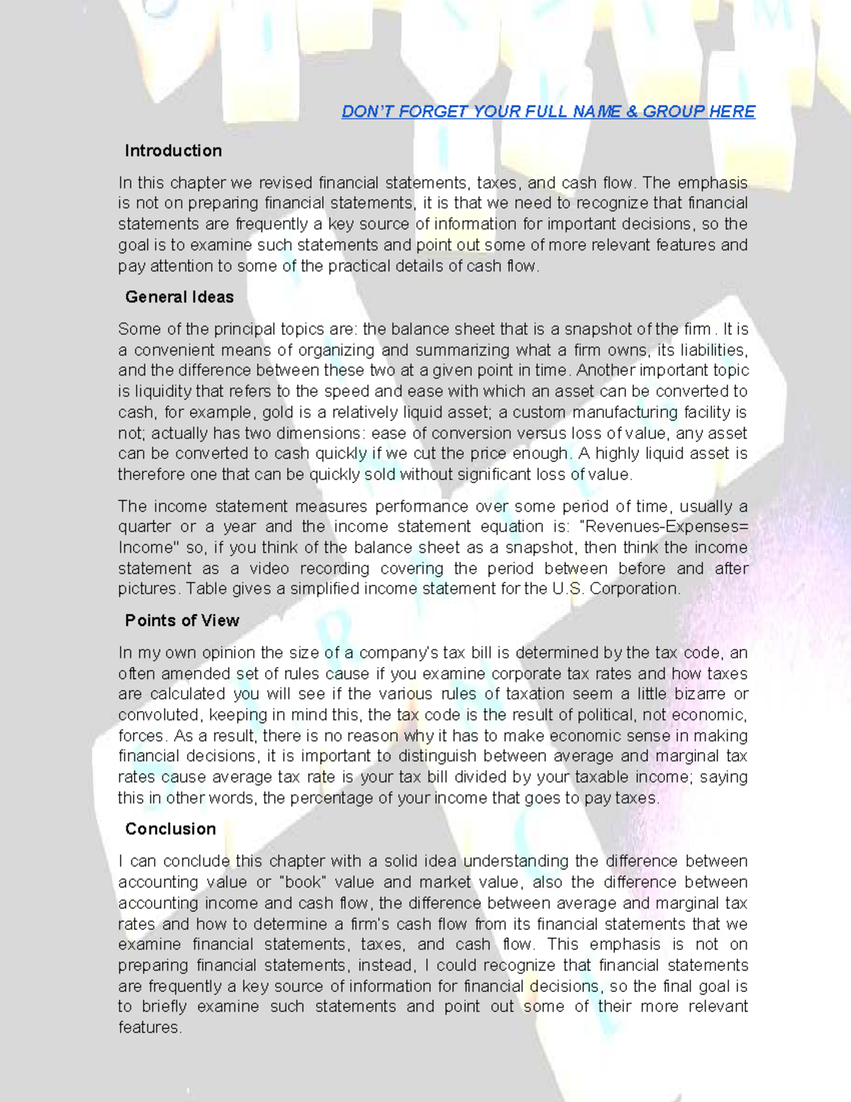 FIN 101: Understanding Financial Statements and Cash Flow Analysis ...