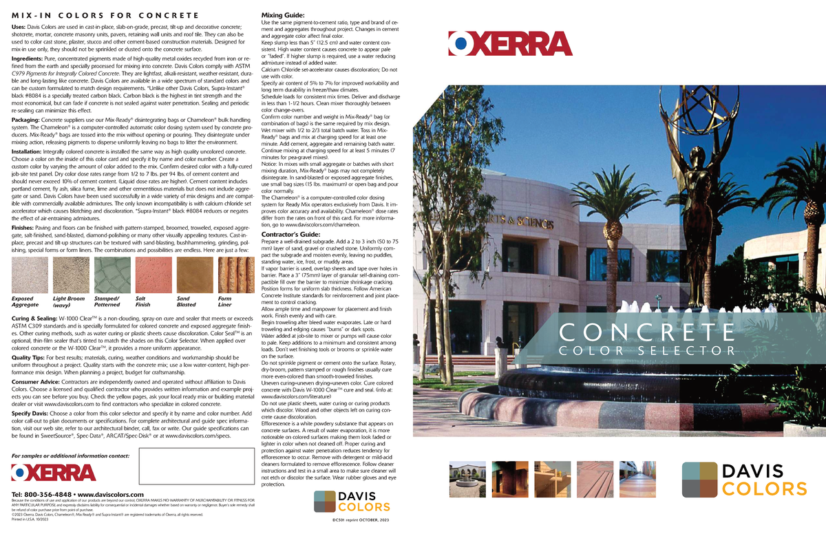Davis Colors Mixing Guide: Concrete Color Selector & Application - Studocu