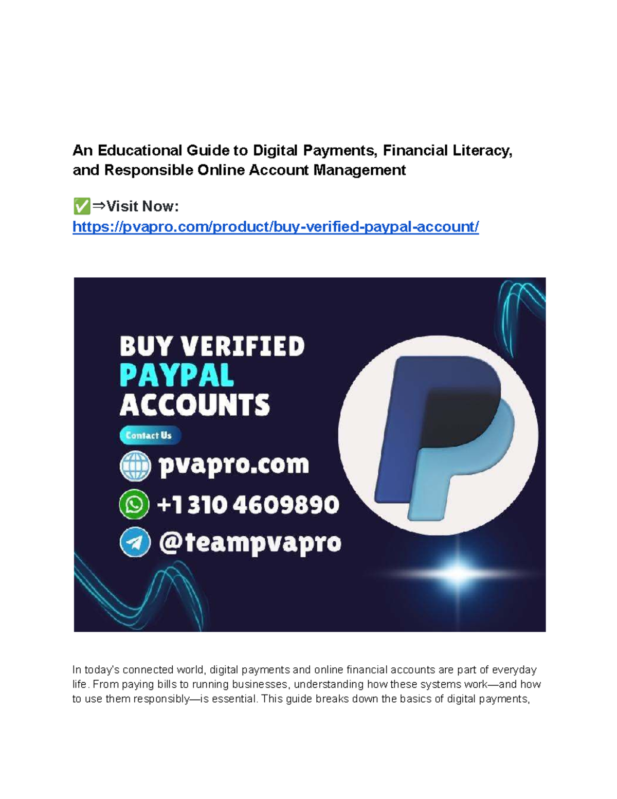 Digital Payments & Financial Literacy Guide: Essential Skills for Safe ...