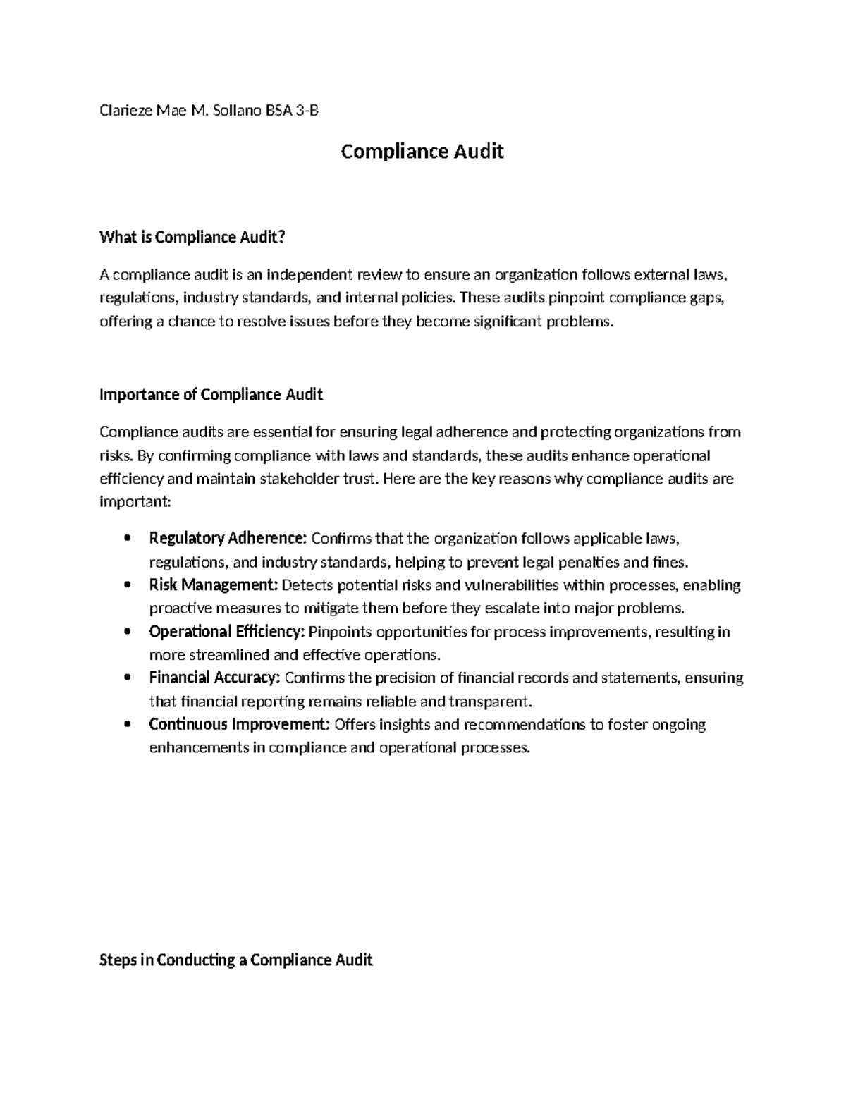 BSA Compliance Audit Overview and Importance - PPT - Studocu