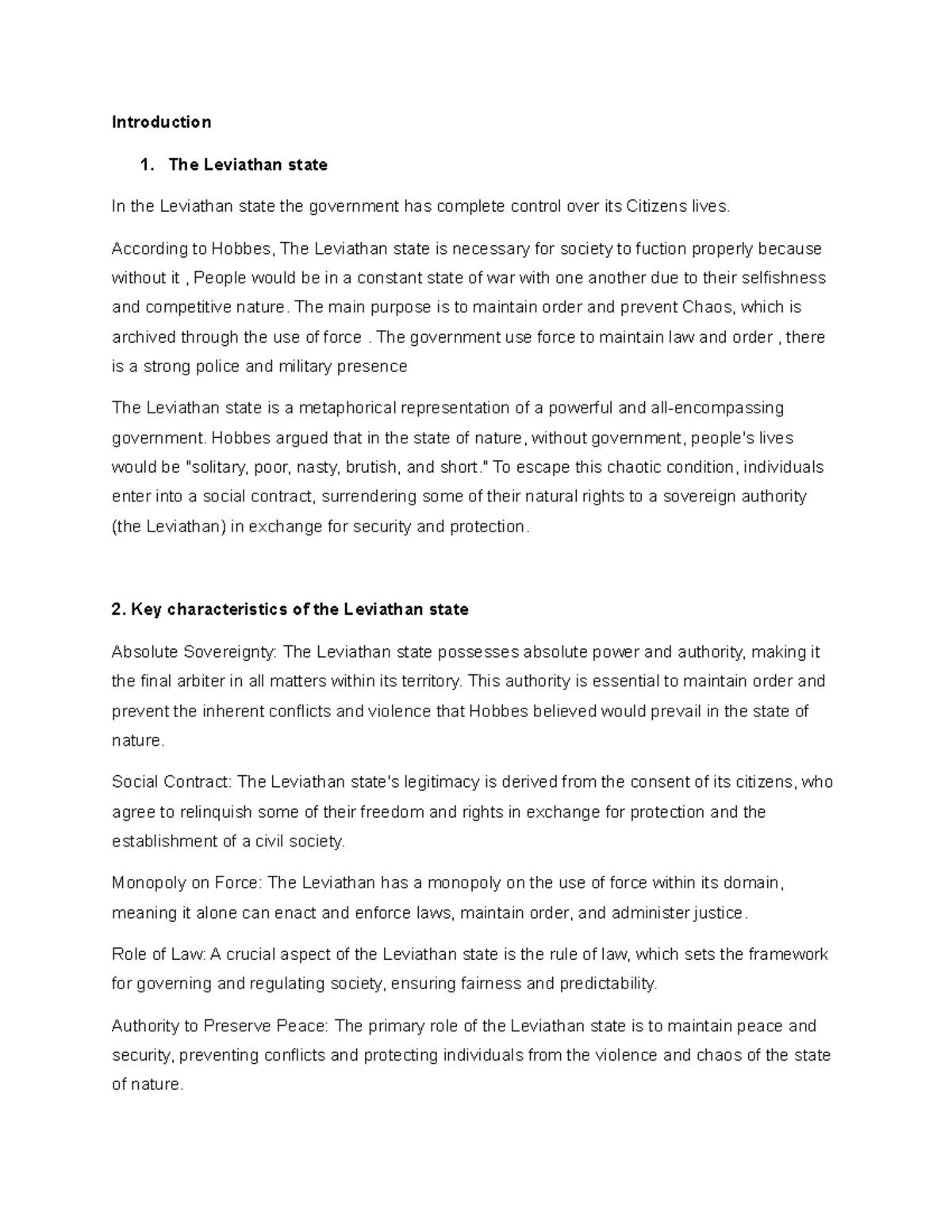 HIST 201: The Leviathan State – Understanding Hobbes' Political Theory ...